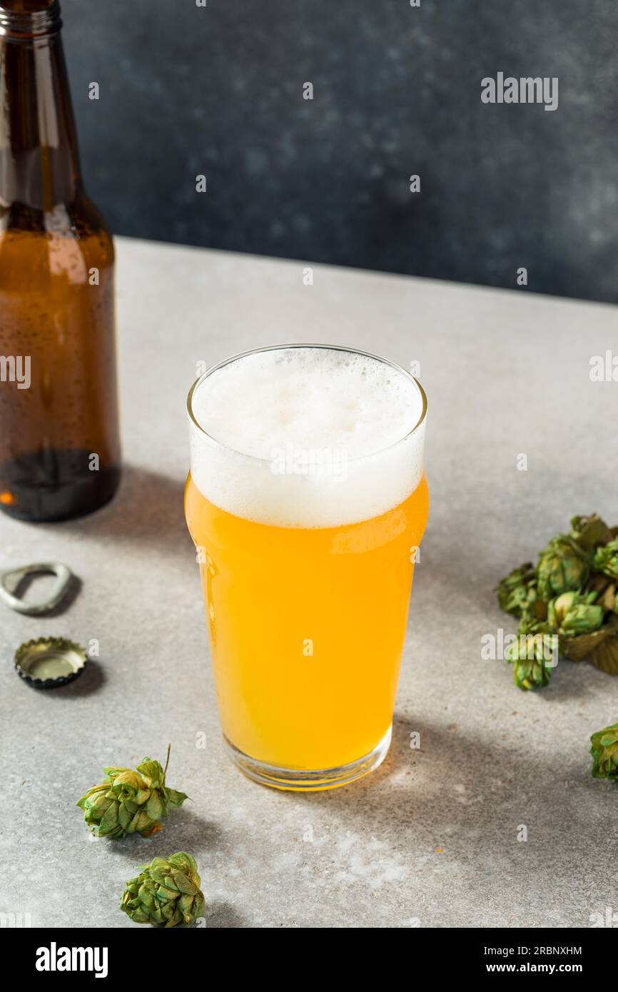 Cold Refreshing Hazy IPA Beer in a Pint Glass Stock Photo - Alamy