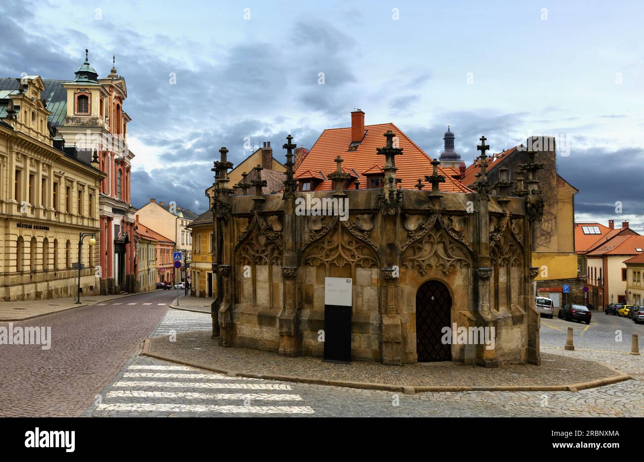 Fountain from 15th century in the Bohemian town of Kutna Hora Stock ...