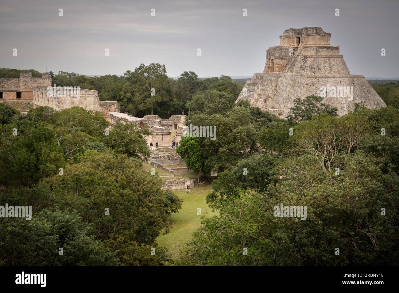 Pyramid (Pirámide del Adivino) and other ruined buildings ...