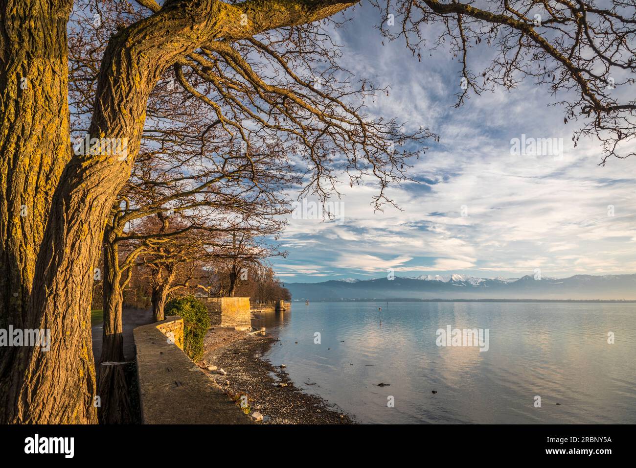 Western promenade of Lindau on Lake Constance, Bavaria, Germany Stock ...
