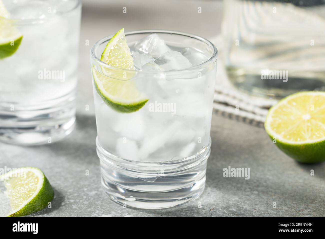 Cold Refreshing Water with Lime in a Glass Stock Photo - Alamy