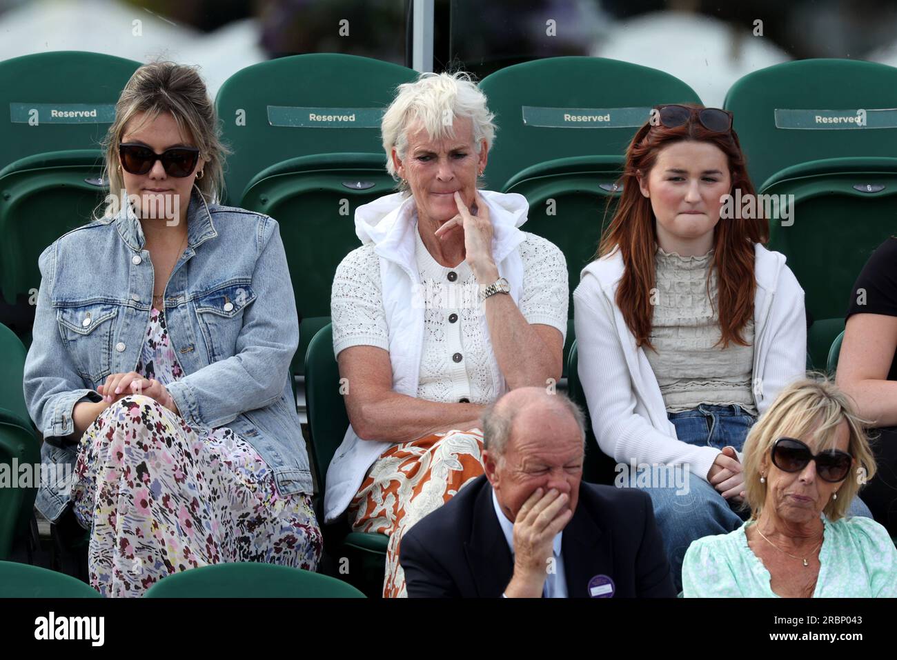 Judy Murray (centre) watching her son Jamie Murray in action with ...