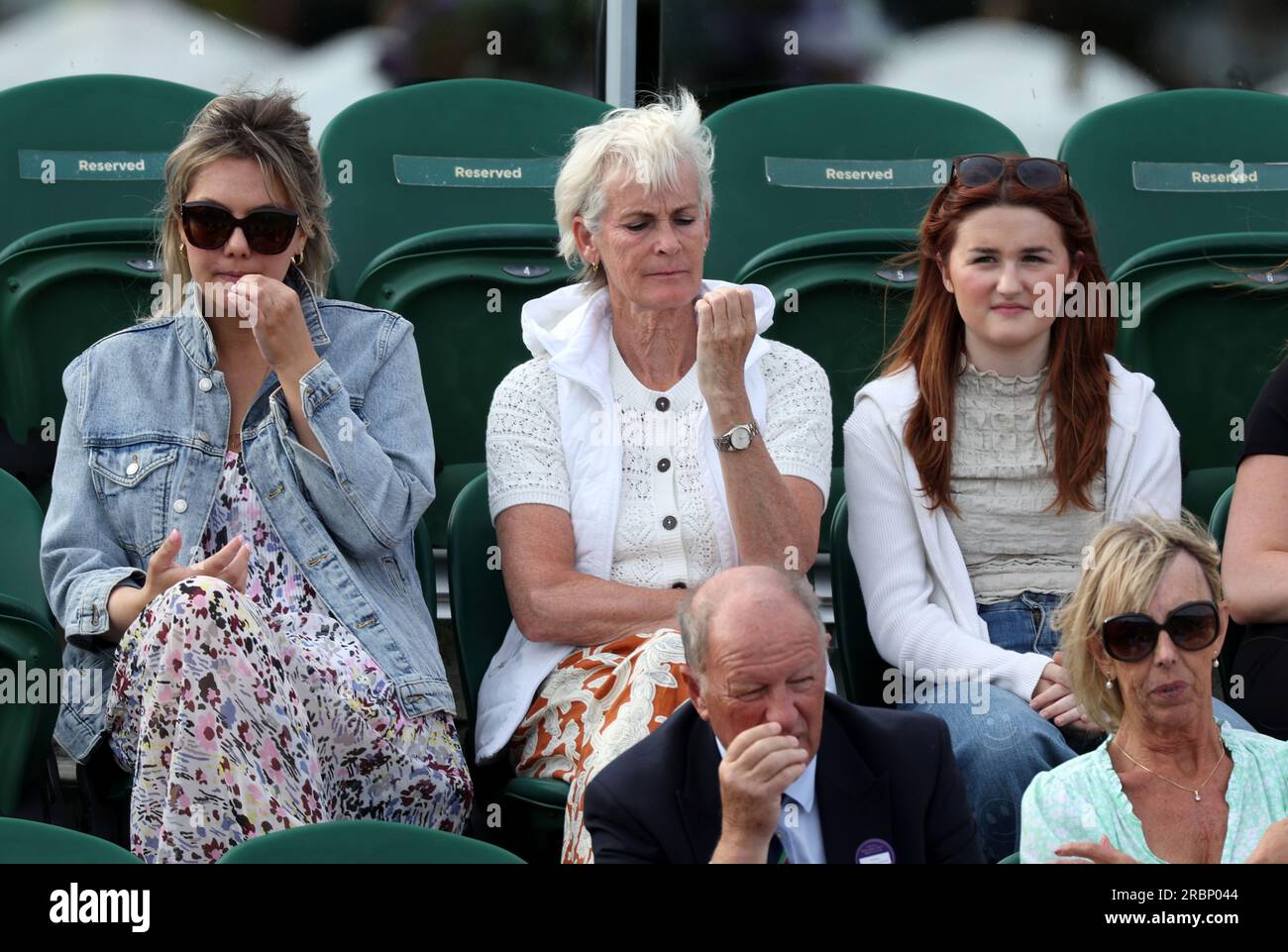 Judy Murray (centre) watching her son Jamie Murray in action with ...