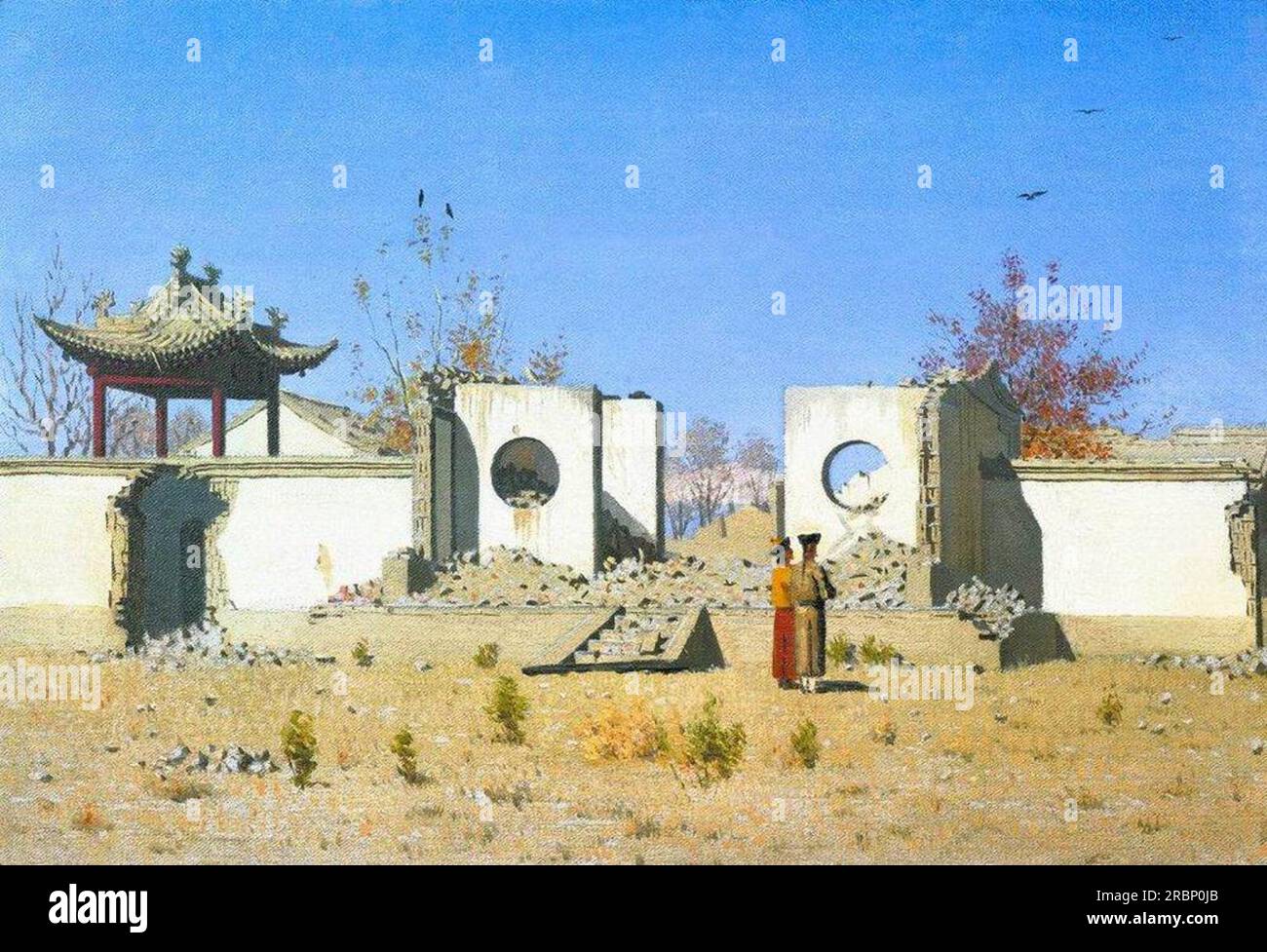 The ruins of the Chinese shrine. Ak-Kent 1870 by Vasily Vereshchagin ...