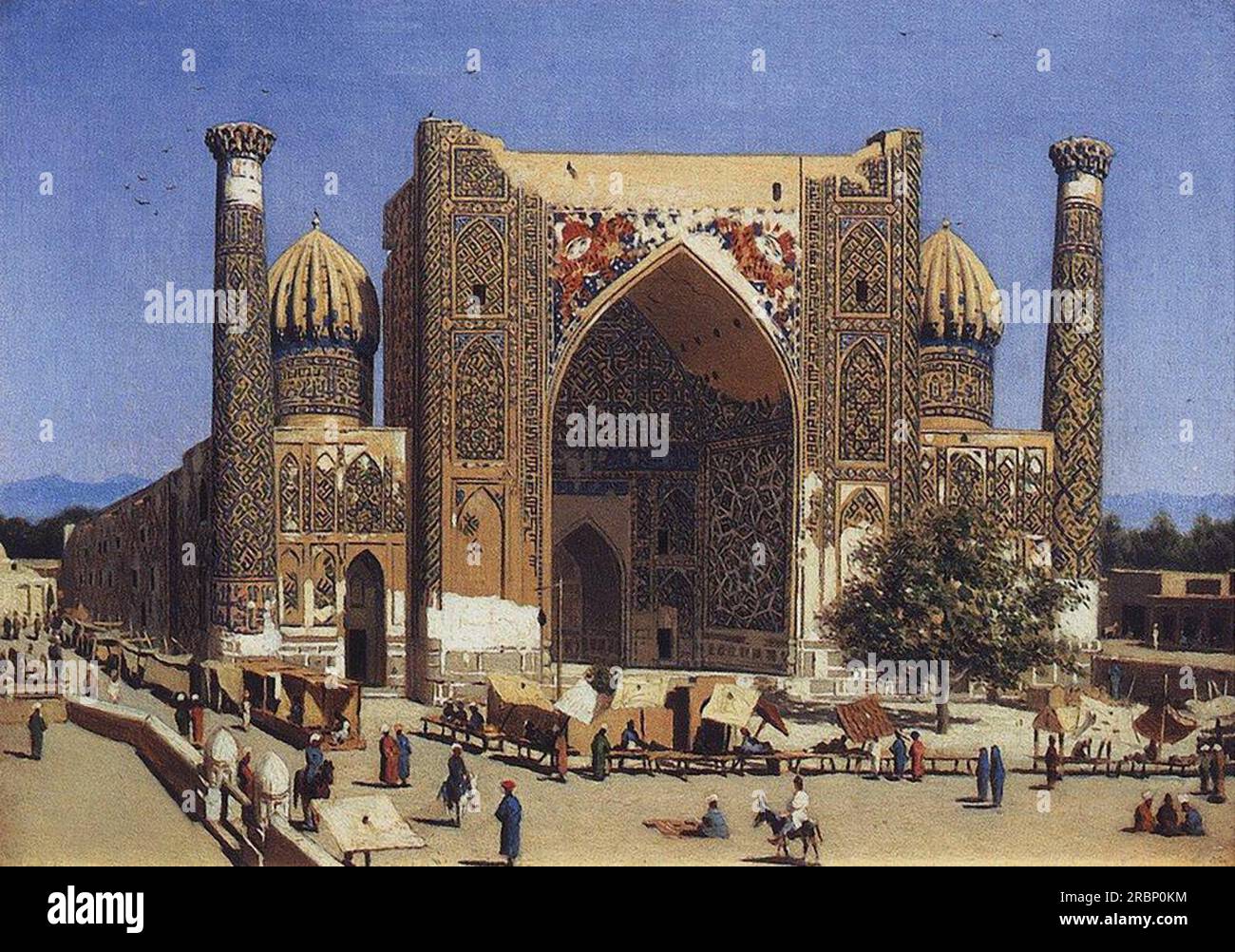Shir Dor madrasah in Registan Square in Samarkand 1870 by Vasily ...