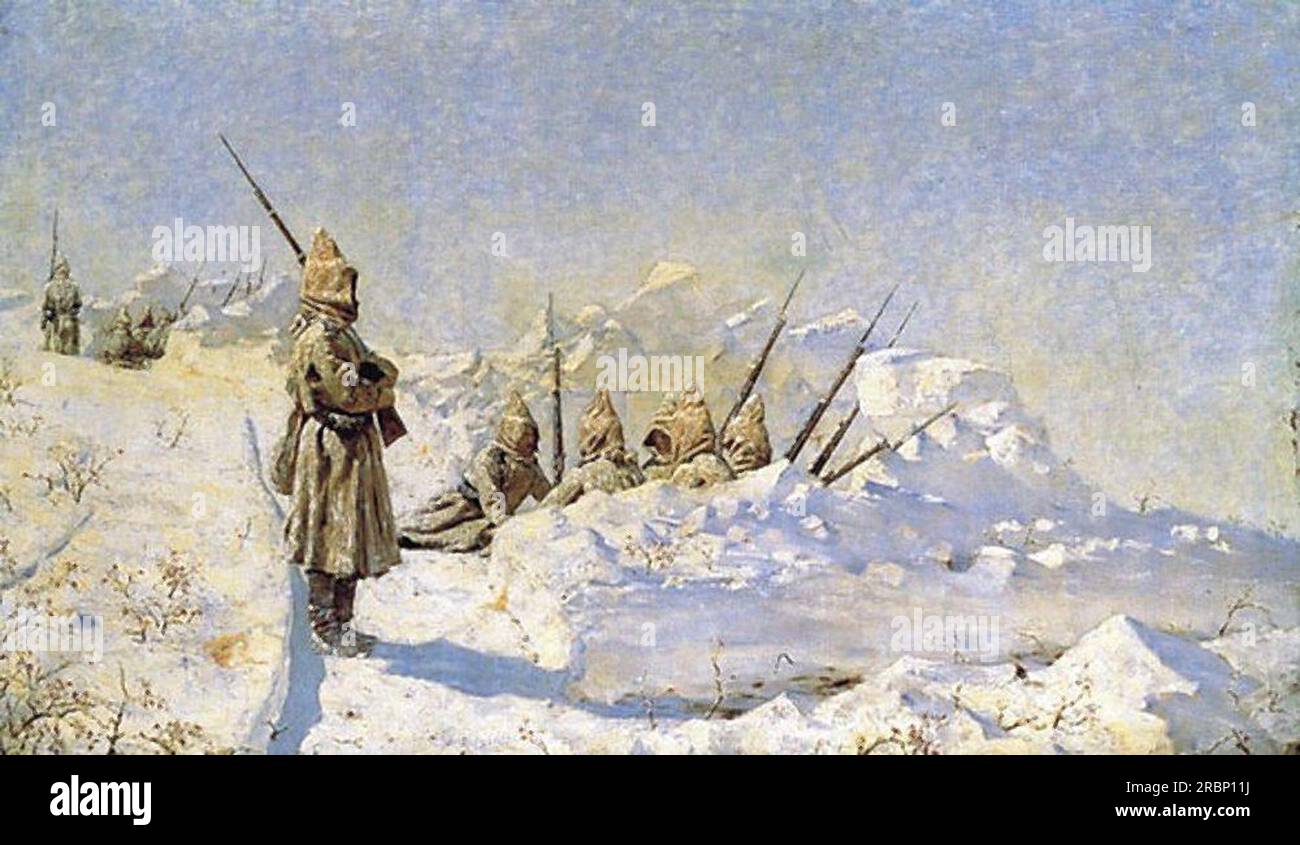 Snowy trenches (Russian position on the Shipka Pass) 1881 by Vasily ...