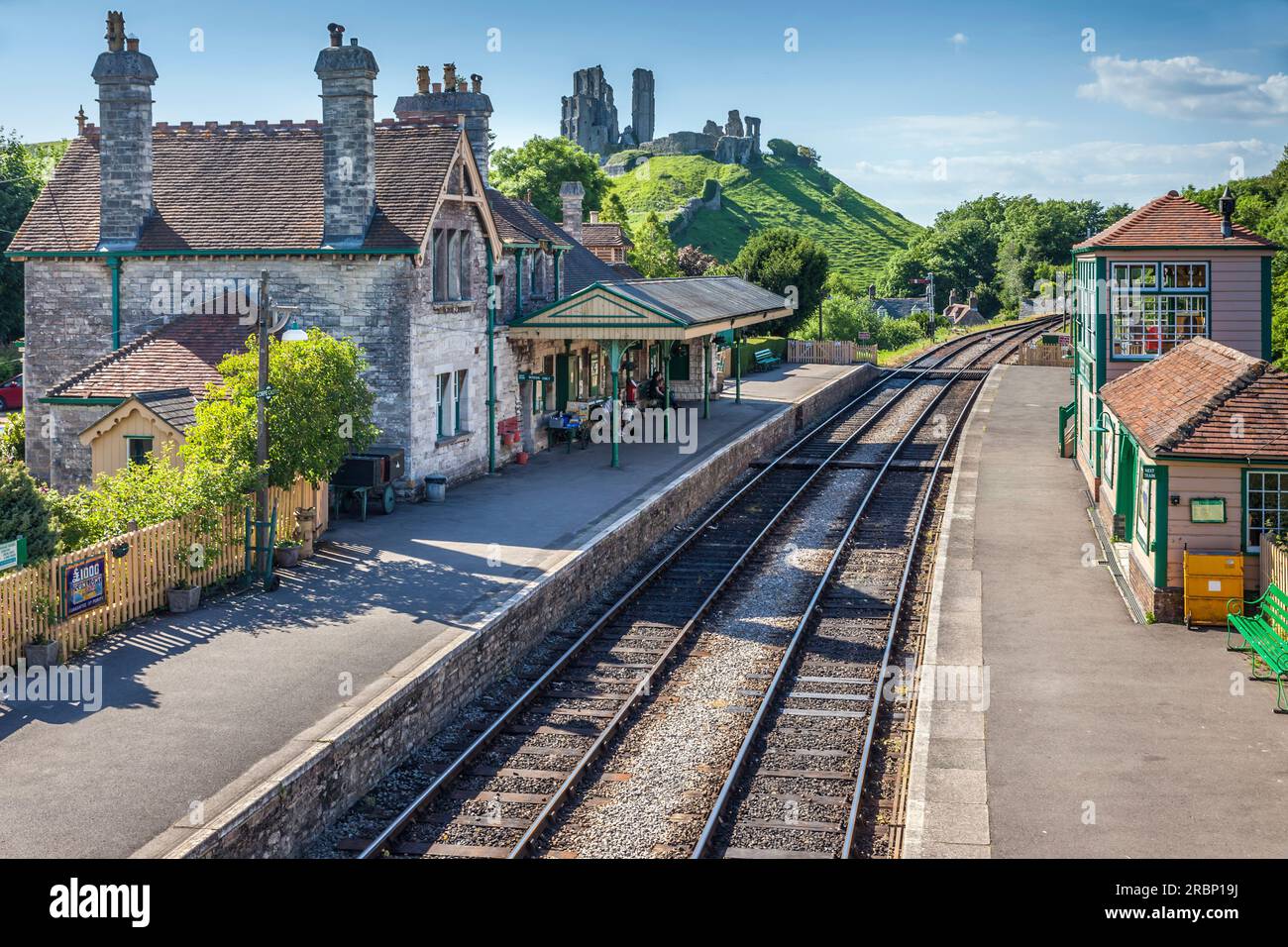 Historic train station at Corfe Castle, Dorset, England Stock Photo - Alamy