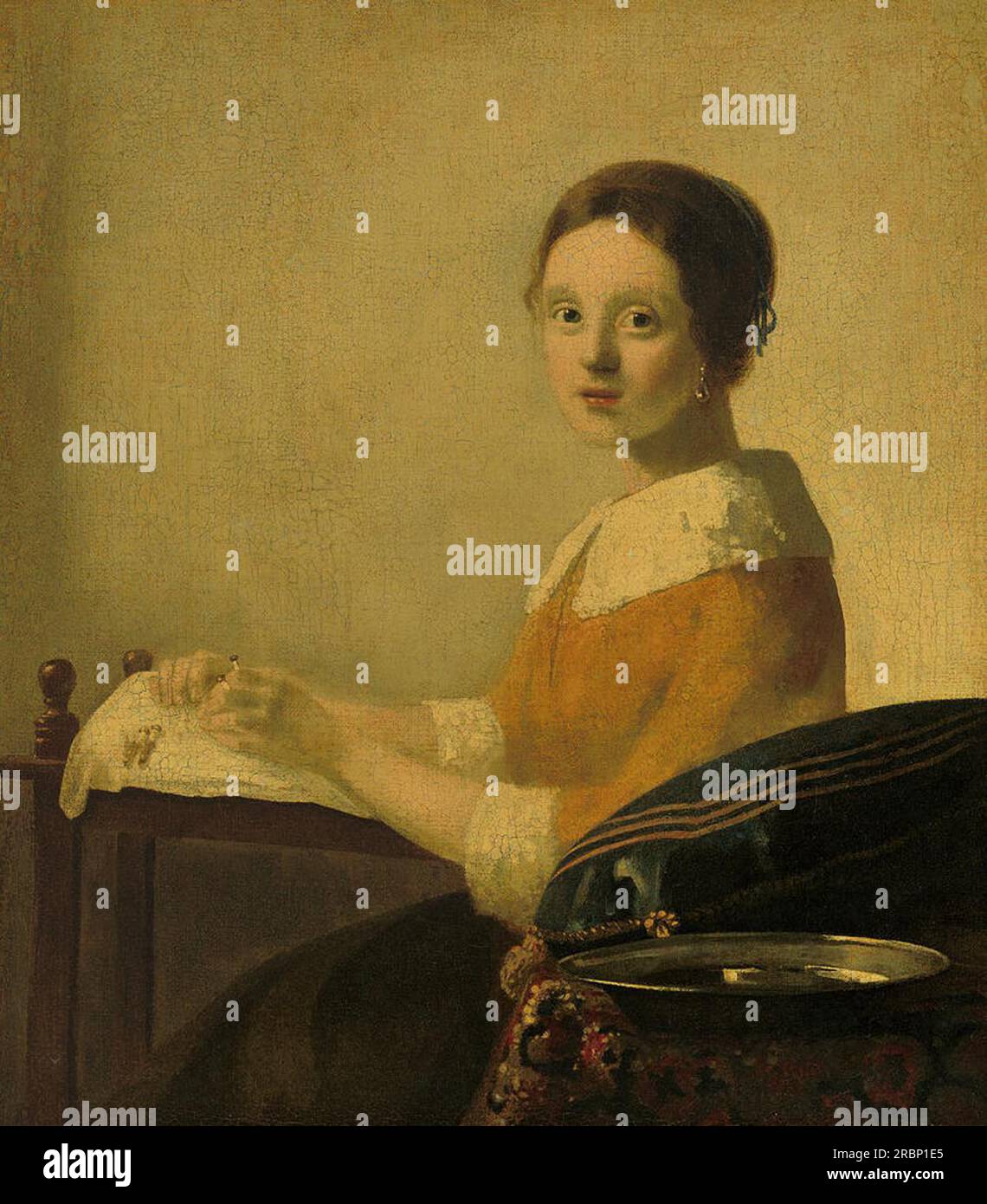 The Lacemaker by Johannes Vermeer Stock Photo - Alamy