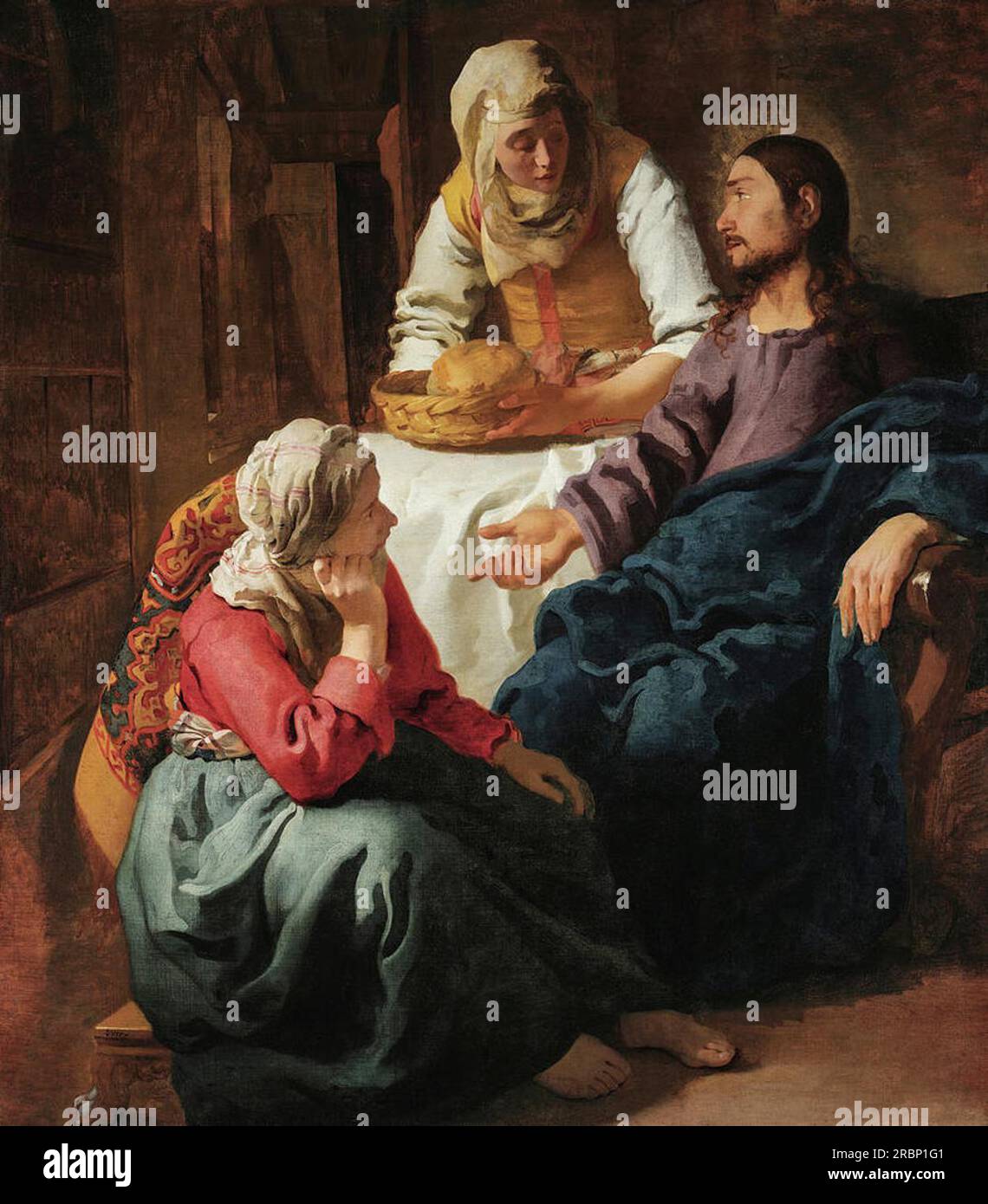 Christ in the House of Martha and Mary 1654 by Johannes Vermeer Stock ...