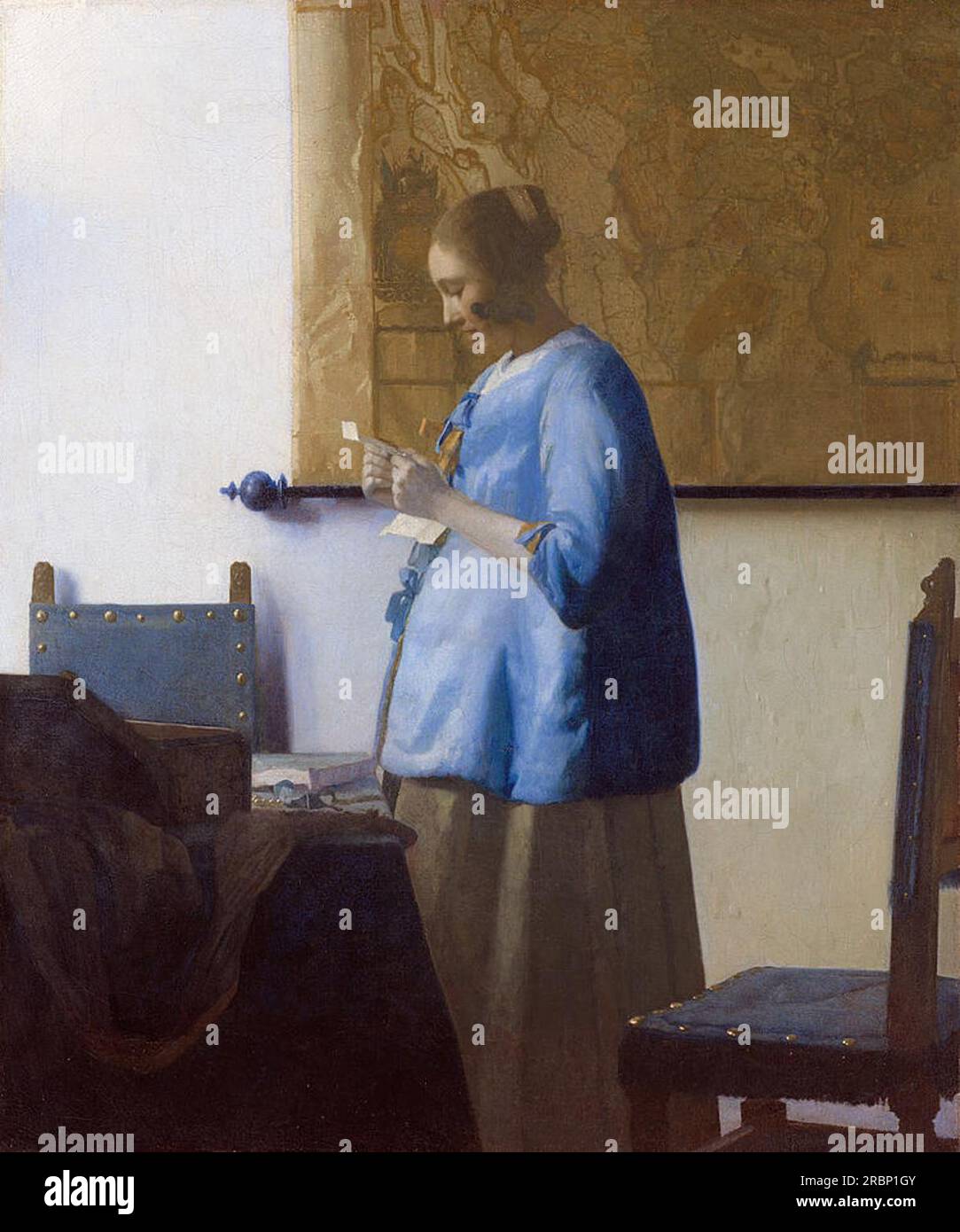 Woman reading a letter (Woman in Blue Reading a Letter) 1663 by ...