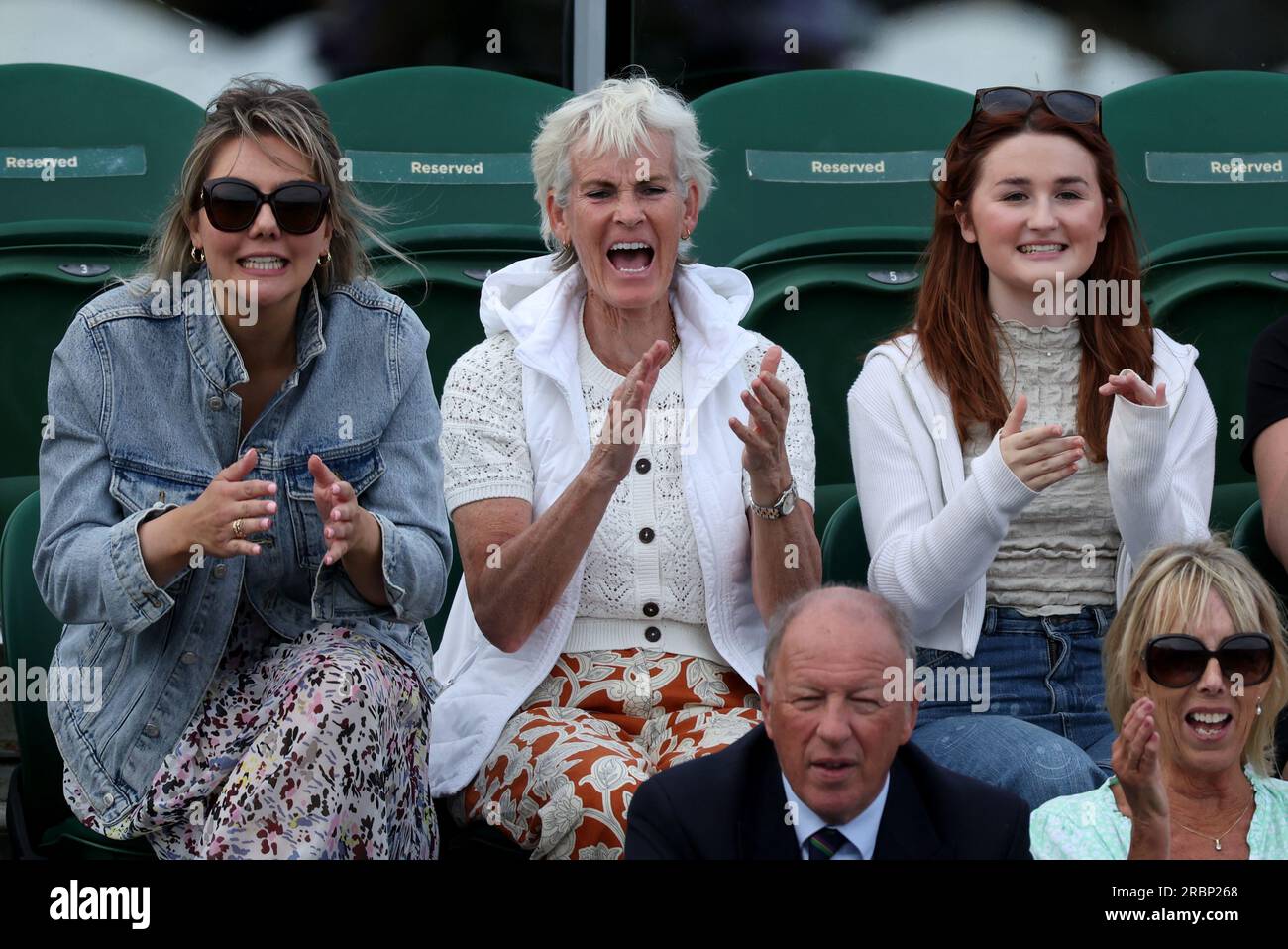 Judy Murray (centre) watching her son Jamie Murray in action with ...