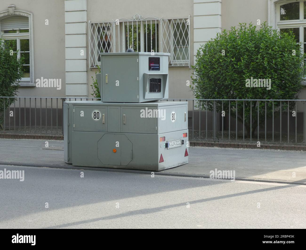 Cologne, Germany. 17th June, 2023. a mobile speed camera trailer, speed ...