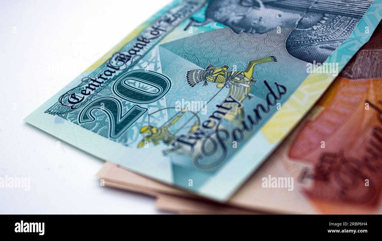 Egyptian banknote, Plastic New Egyptian Pound Stock Photo - Alamy