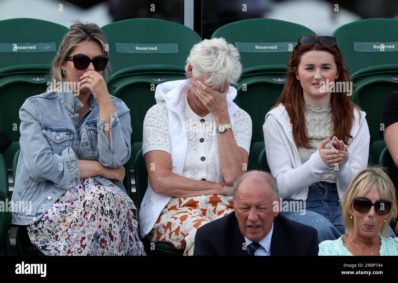 Judy Murray (centre) watching her son Jamie Murray in action with ...
