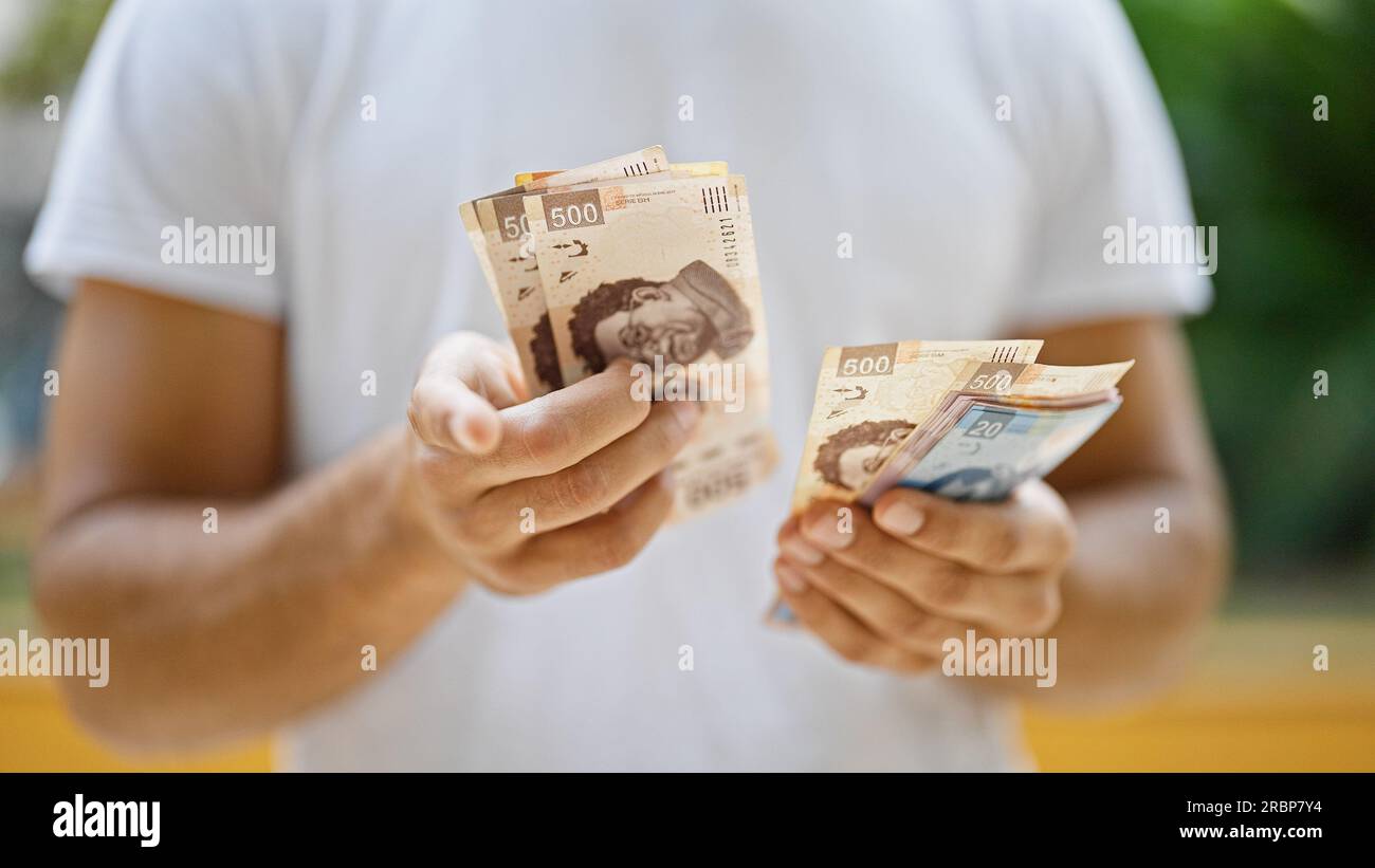 Hispanic man counting mexican hi-res stock photography and images - Alamy