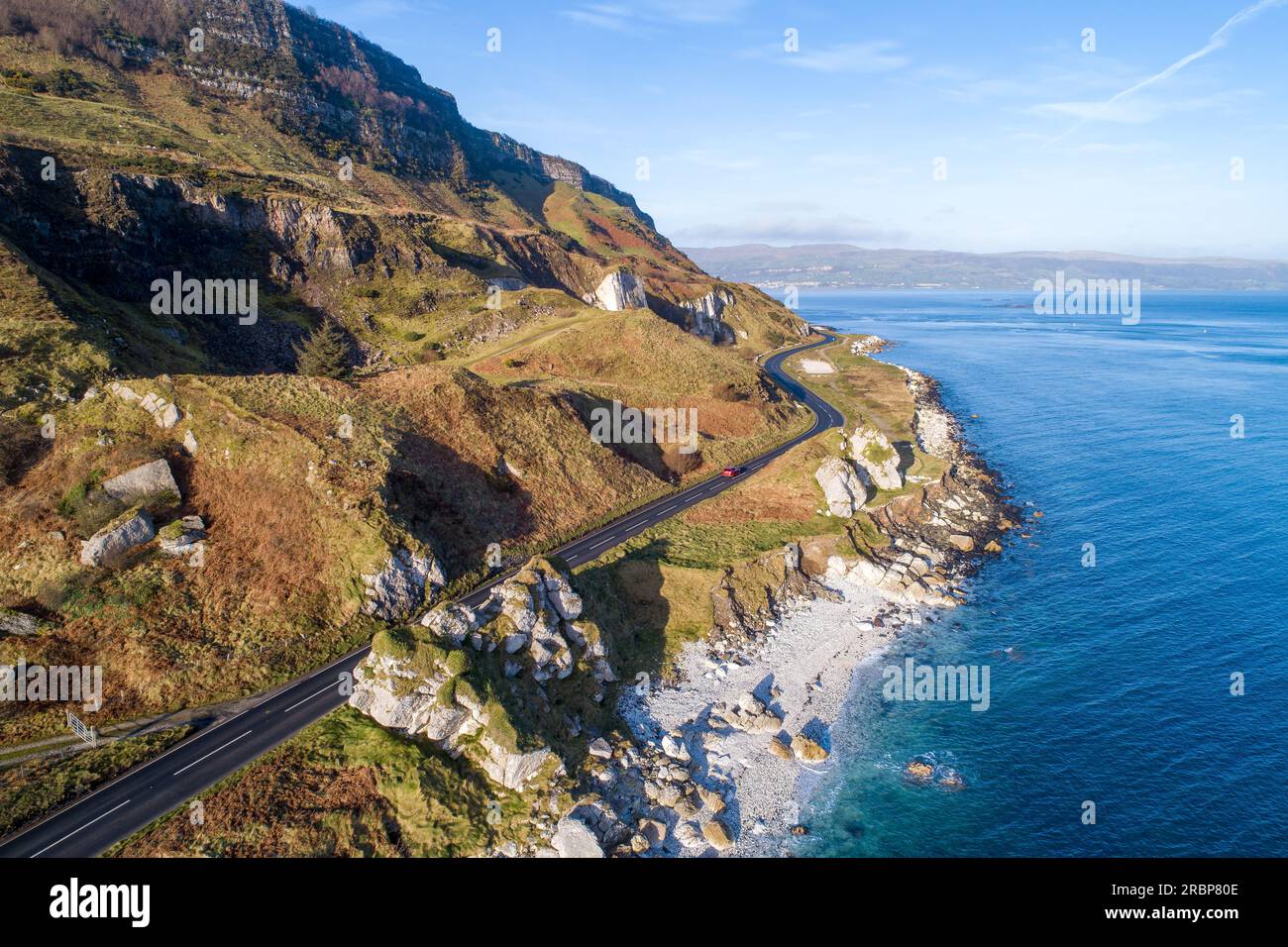 Northern Ireland. Atlantic coastline with famous coast road called ...