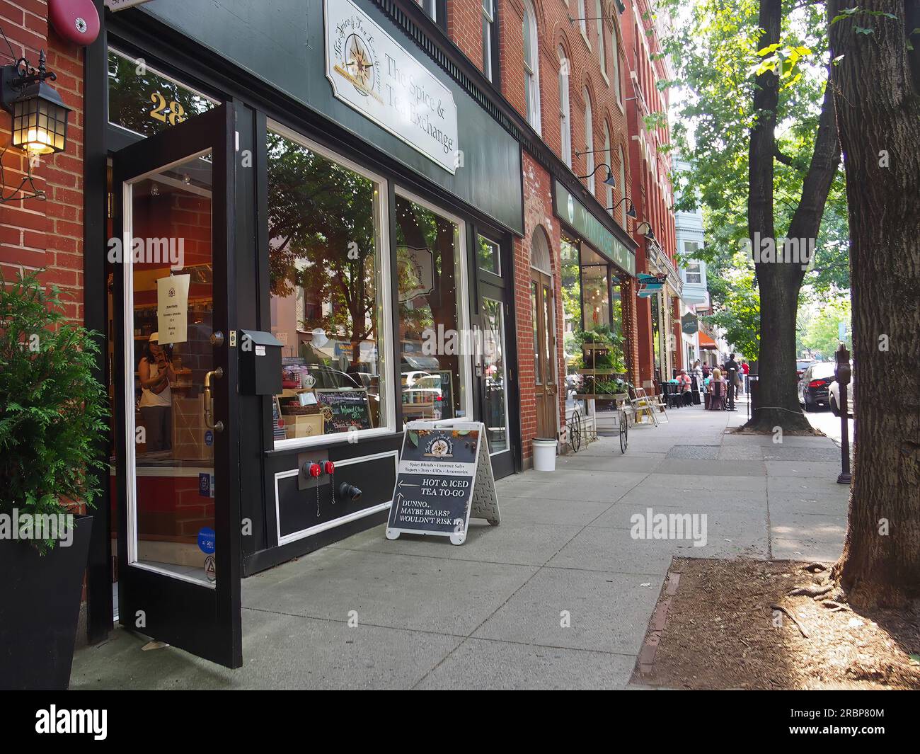 Shops along East Patrick Street in Frederick, Maryland, June 2023 ...