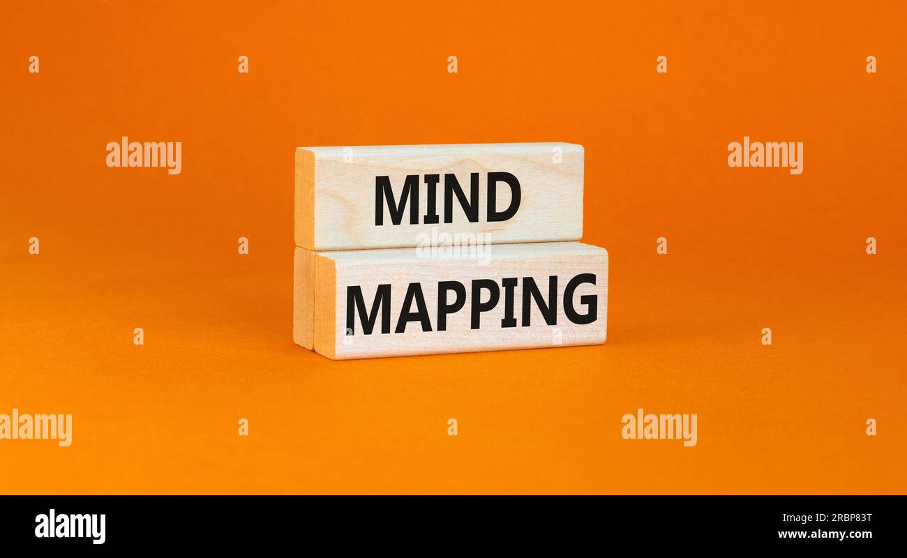 Mind mapping symbol. Concept words Mind mapping on wooden blocks on a ...