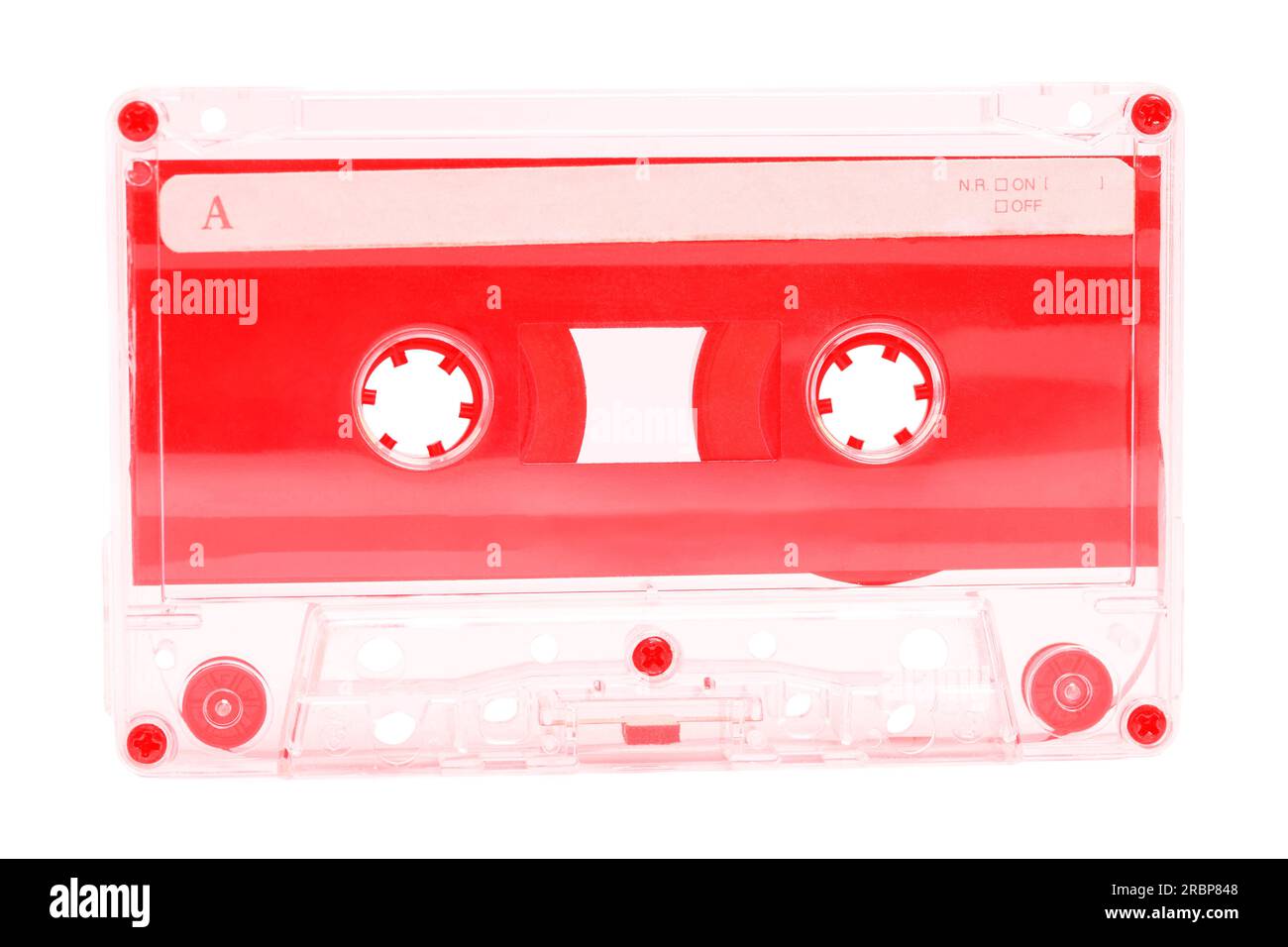 Vintage Red Cassette tape isolated on white Stock Photo - Alamy