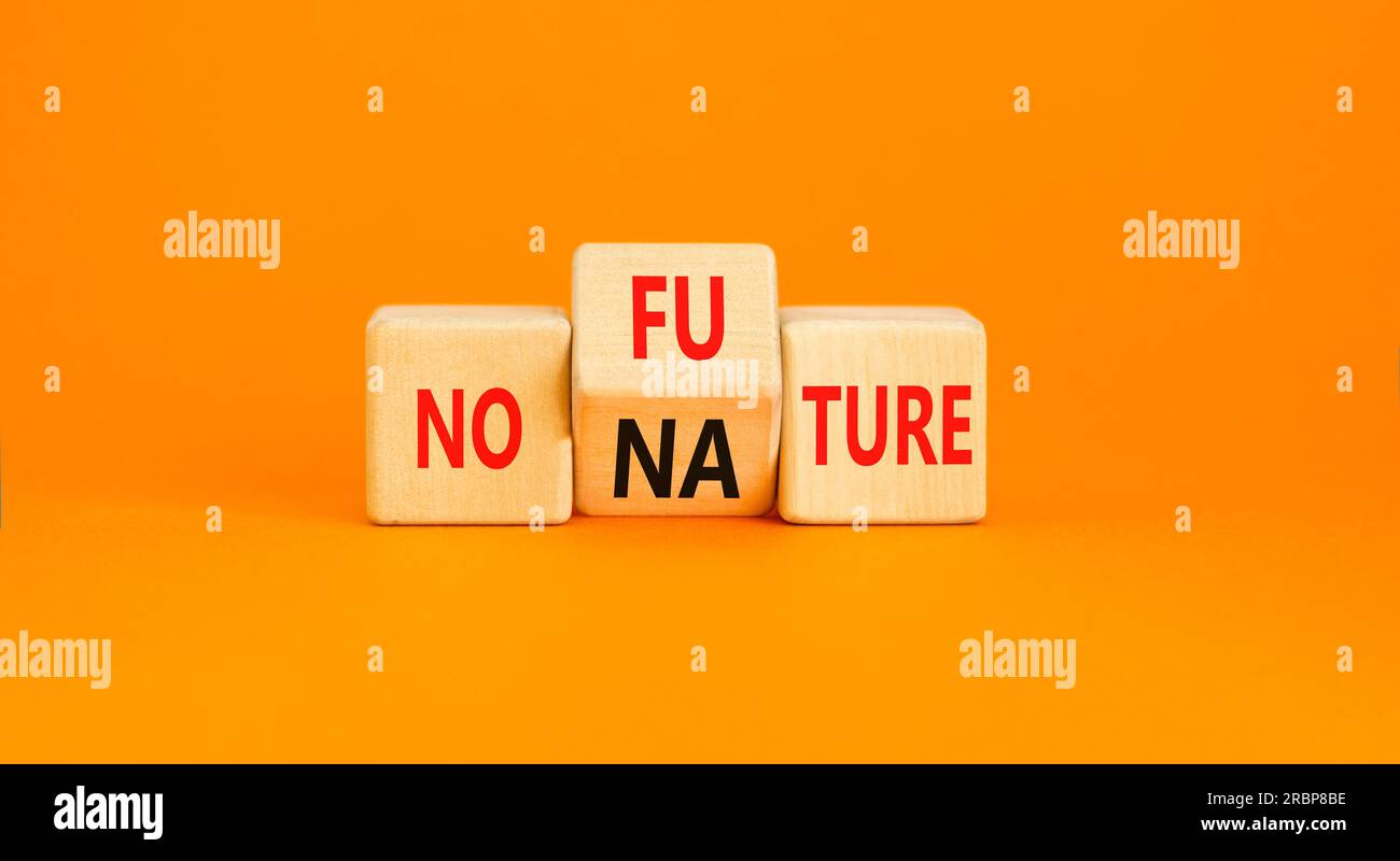 No future or nature symbol. Concept words No future no nature on wooden ...