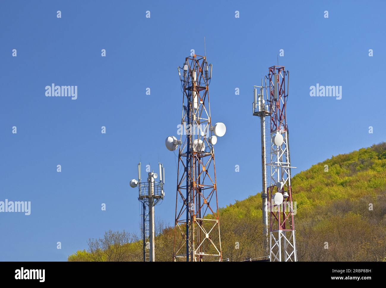 Tv towers on background mountains hi-res stock photography and images ...