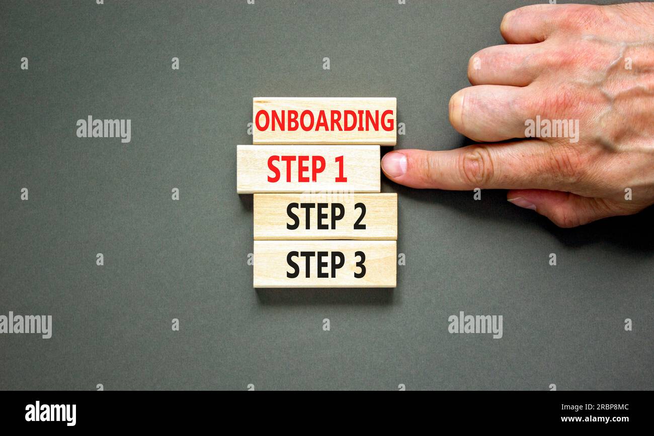 Time to step 1 onboarding symbol. Concept words Onboarding step 1 on ...