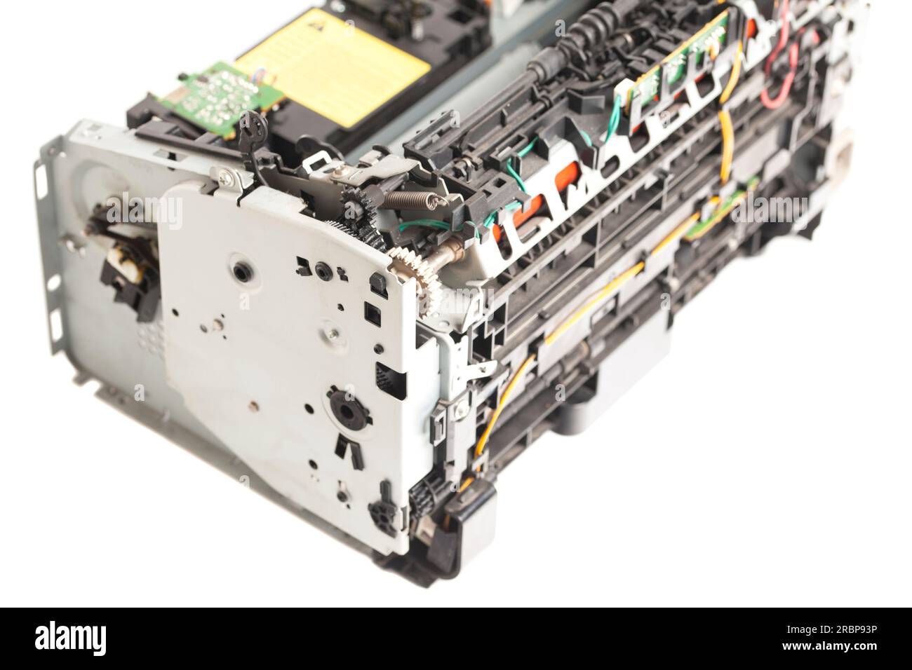 Disassembled laser printer isolated on white background Stock Photo - Alamy