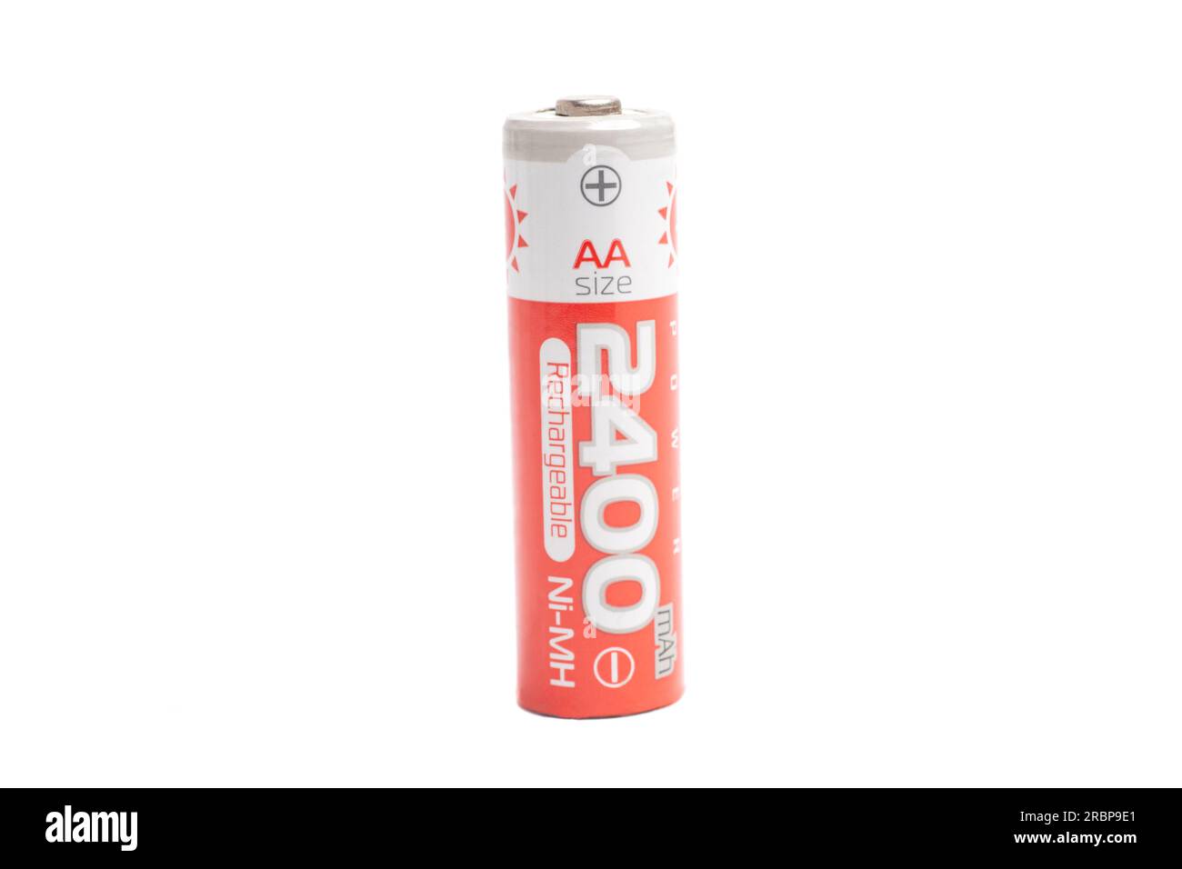 Aa size battery white background Cut Out Stock Images & Pictures - Alamy