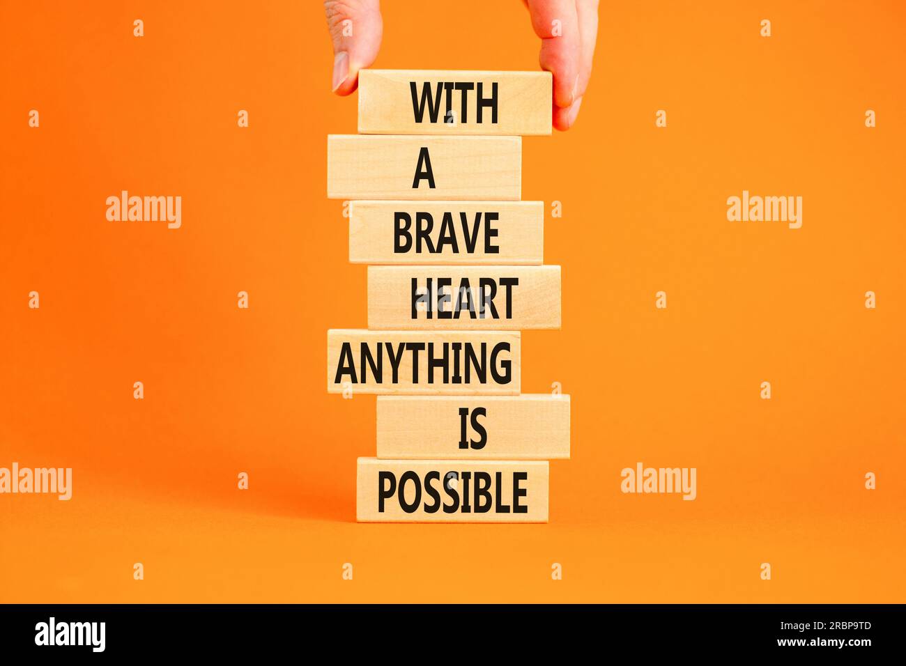 Possible symbol. Concept words With a brave heart anything is possible ...