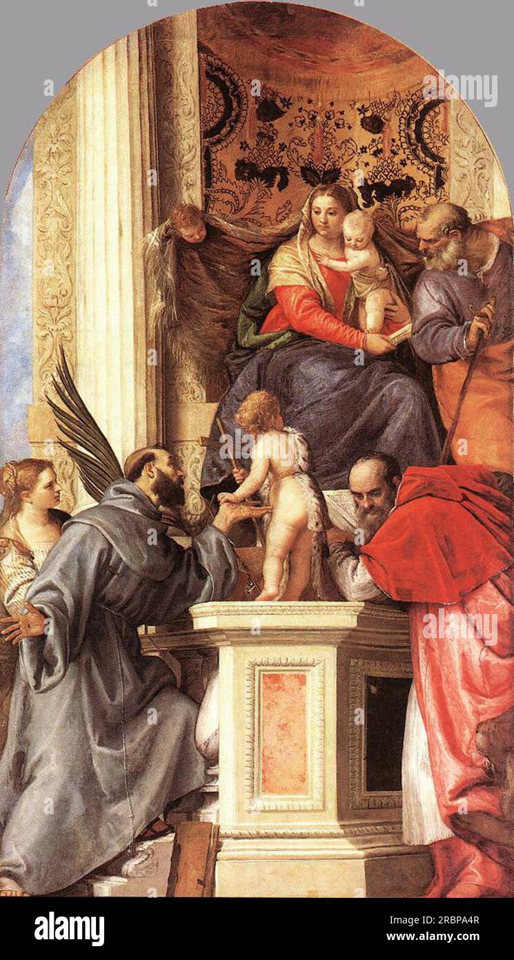 Madonna Enthroned with Saints 1562 by Paolo Veronese Stock Photo - Alamy