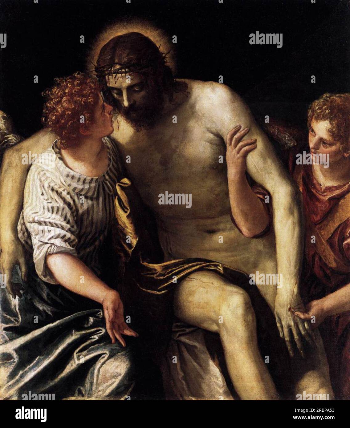Dead Christ Supported by Two Angels by Paolo Veronese Stock Photo - Alamy