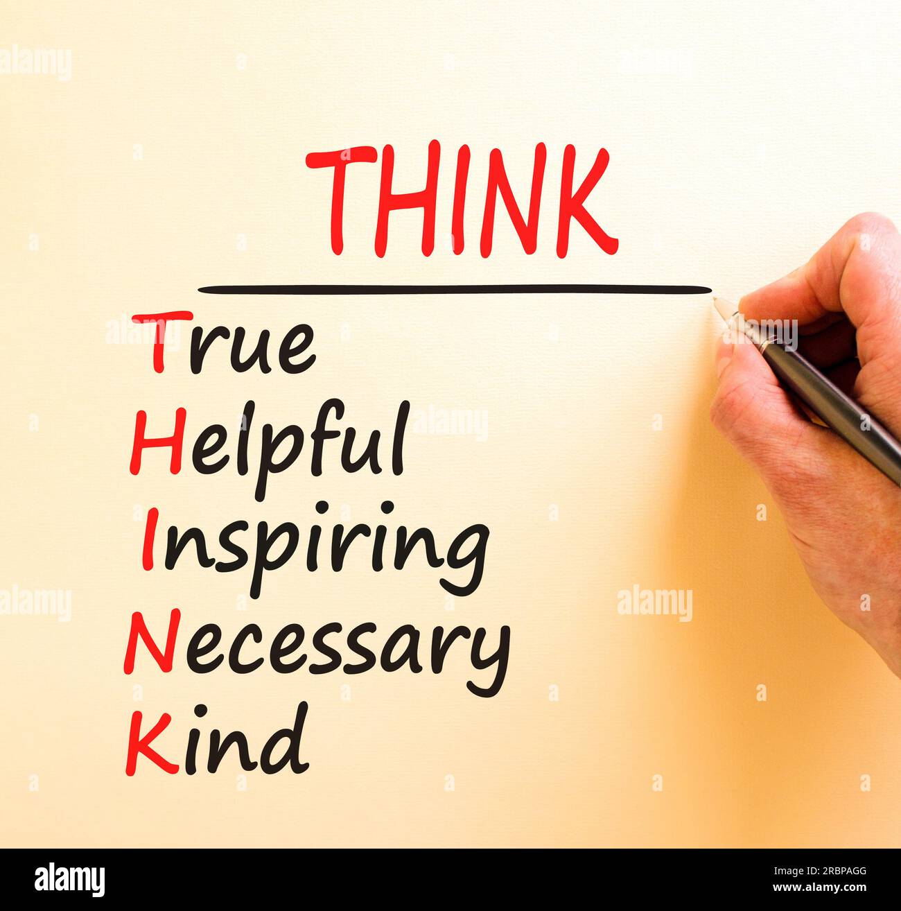 Think symbol. Concept words Think before you speak true helpful inspiring necessary kind on ...