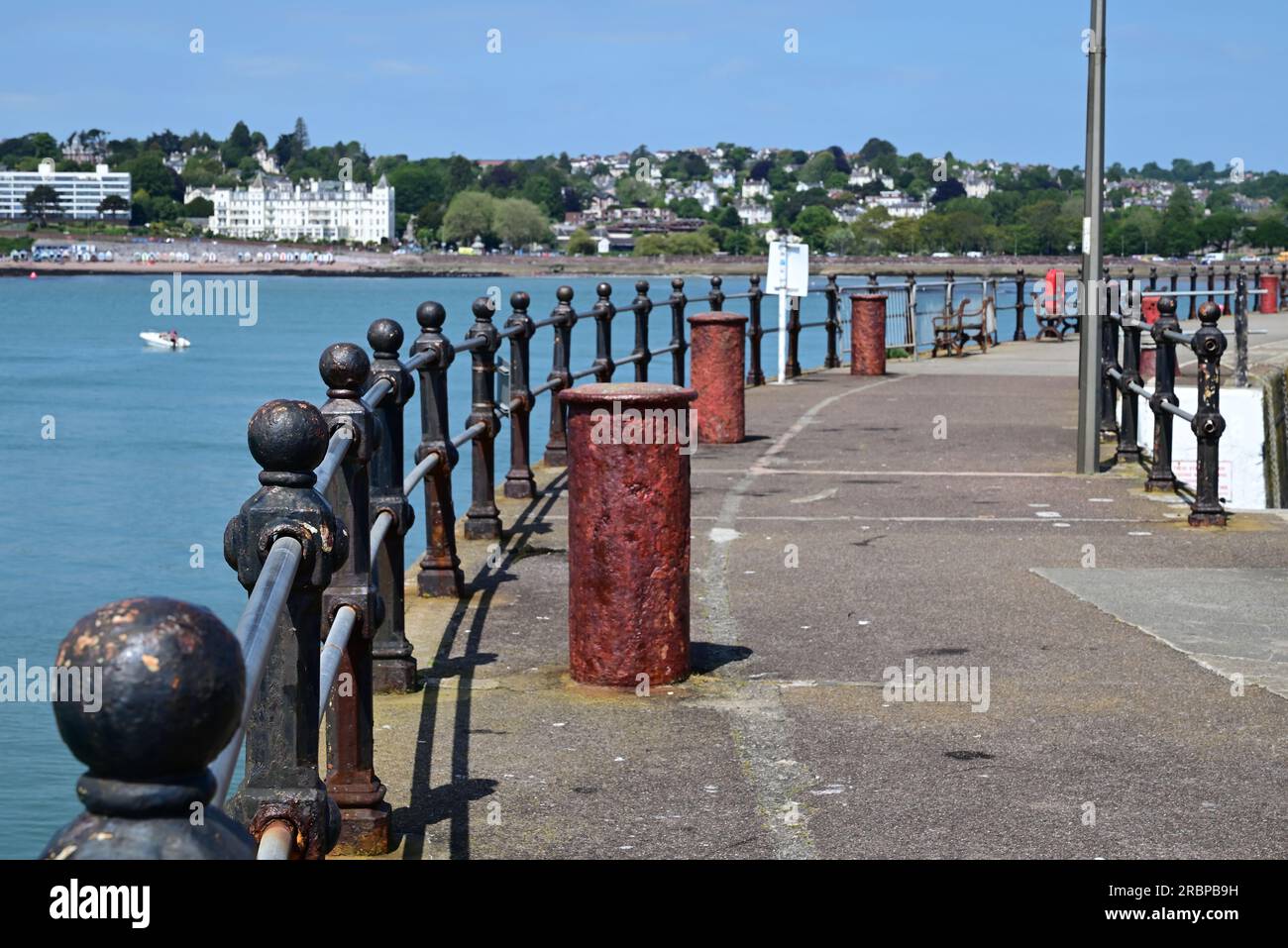 Haldon pier, which forms the outer wall of the harbour at Torquay ...