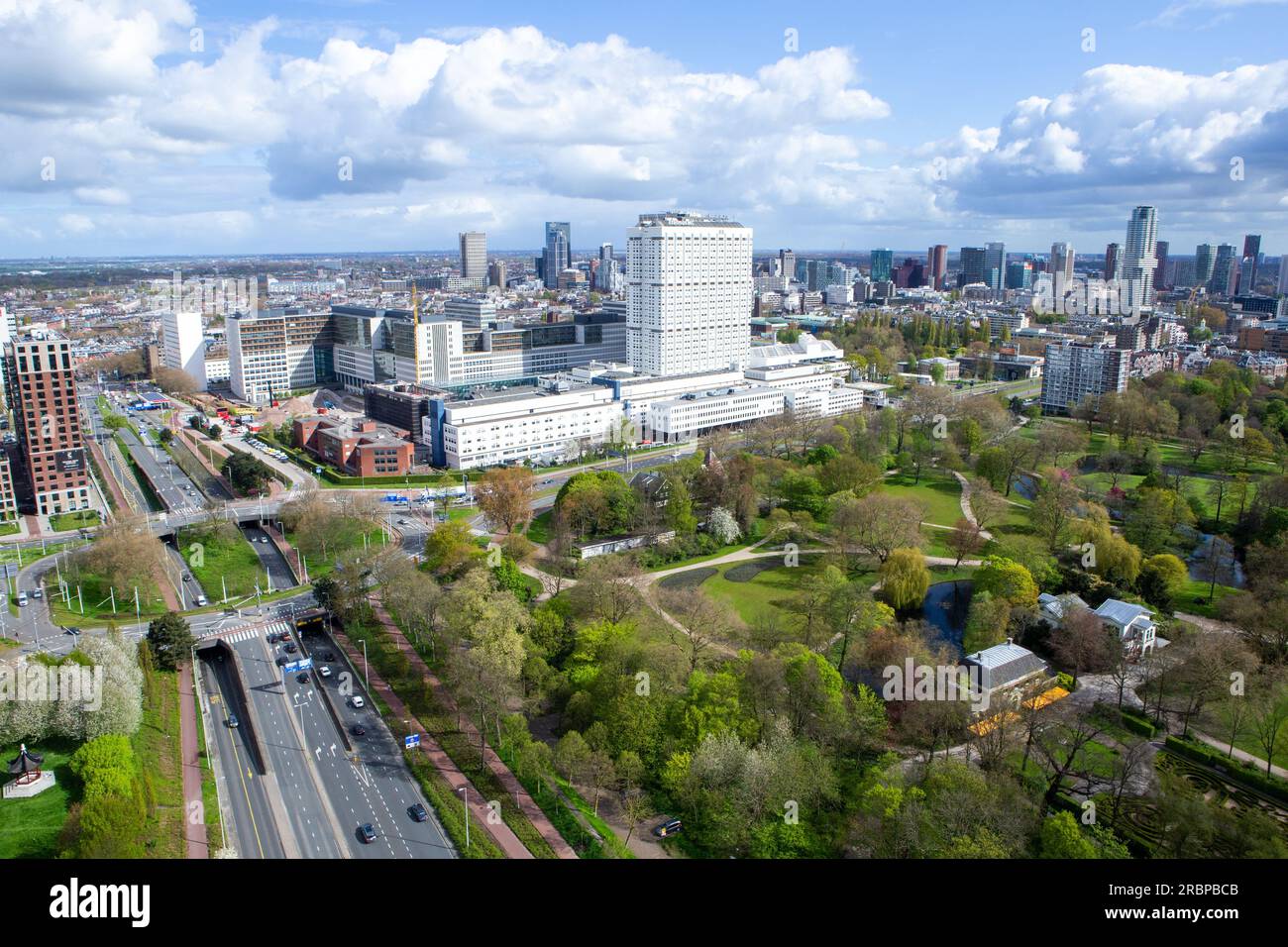 Rotterdam, Netherlands - April 24, 2023: Panoramic view of Rotterdam on ...