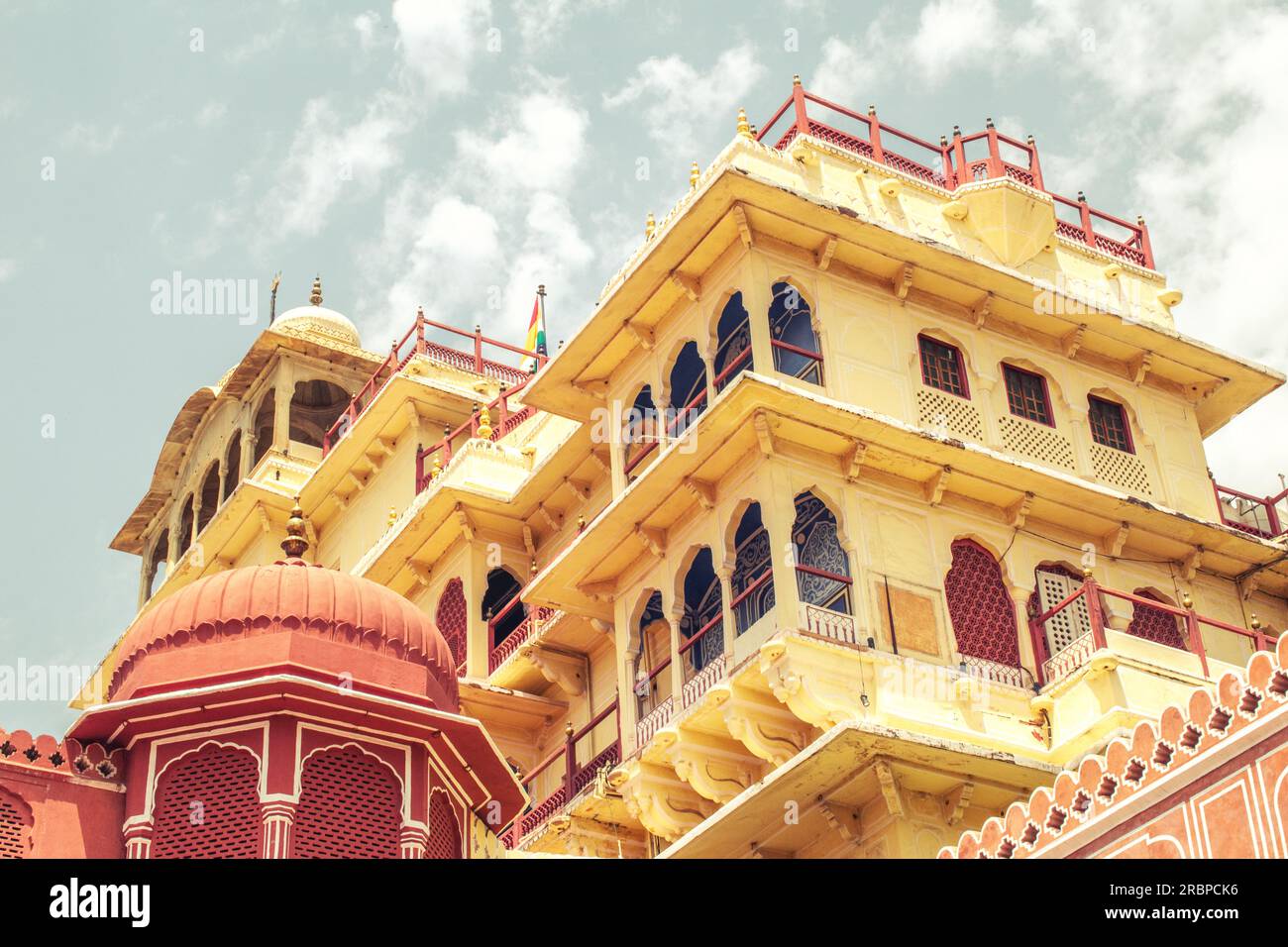 Yellow indian temple Stock Photo - Alamy
