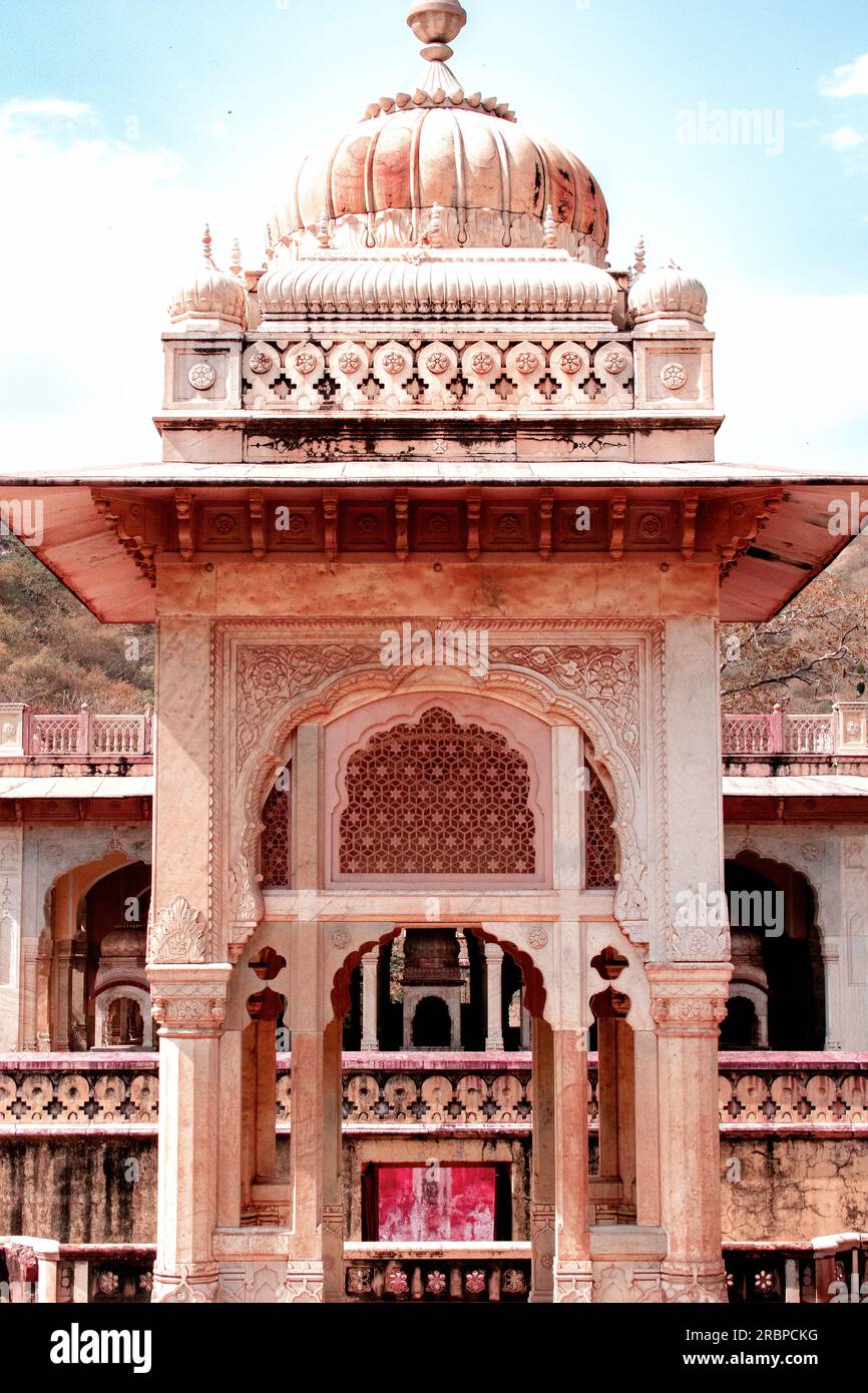 Pink indian temple Stock Photo - Alamy