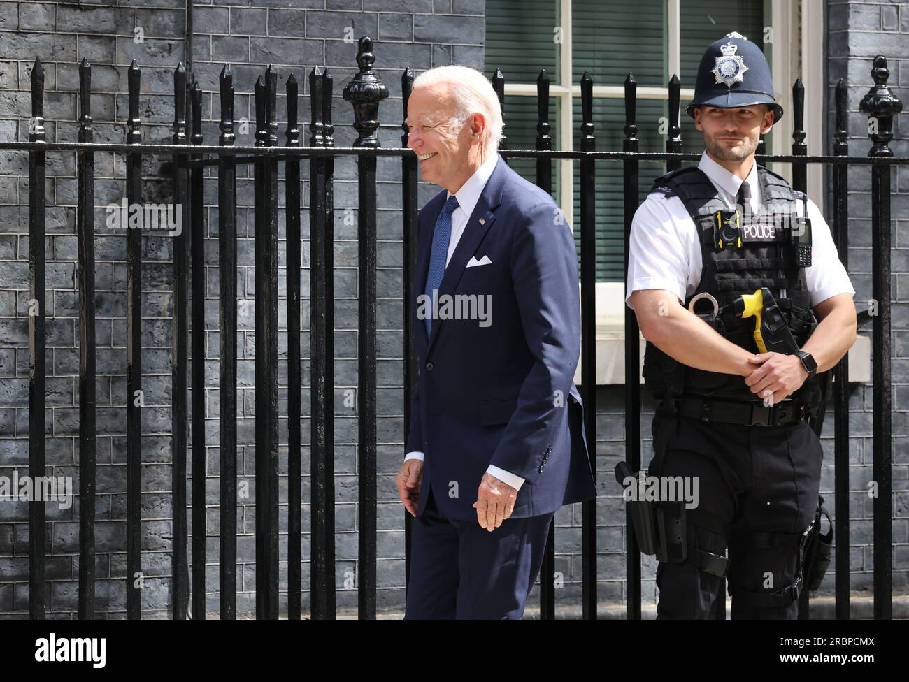 USA President Joe Biden and his entourage visit Downing Street, July ...