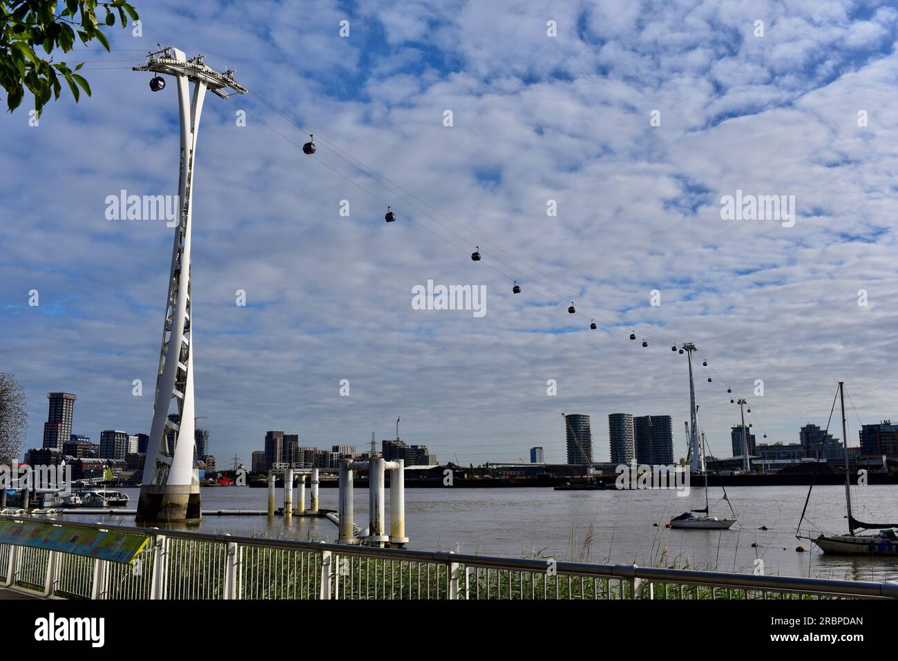IFS Cloud Cable Car River Thames London North Greenwich Stock Photo - Alamy