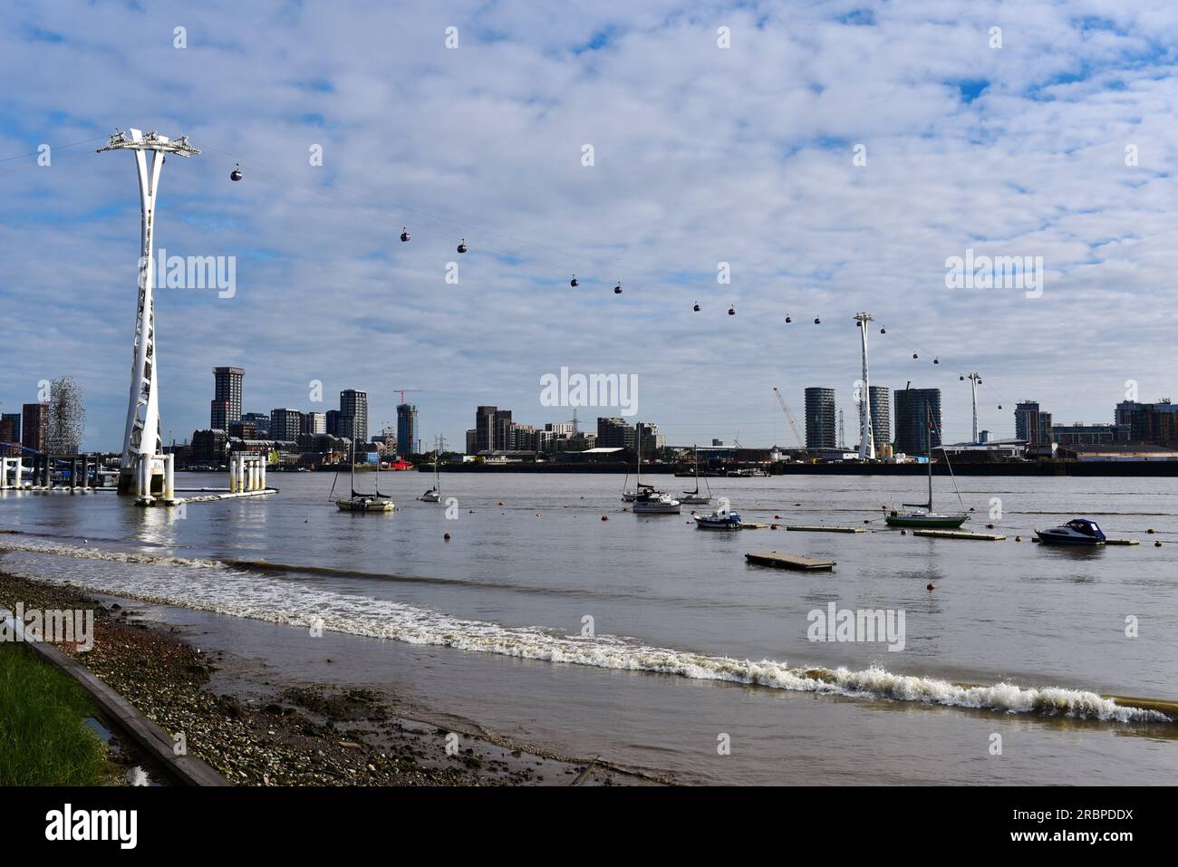 IFS Cloud Cable Car River Thames London North Greenwich Stock Photo - Alamy