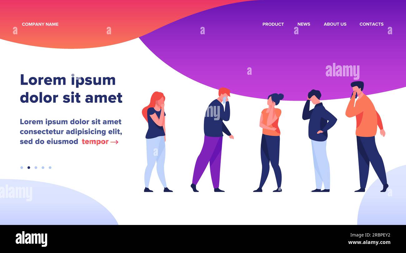 Group of sick people suffering from flu symptoms Stock Vector Image ...