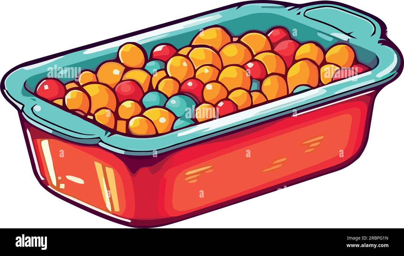 Fresh fruit in plastic container, healthy snack Stock Vector Image ...