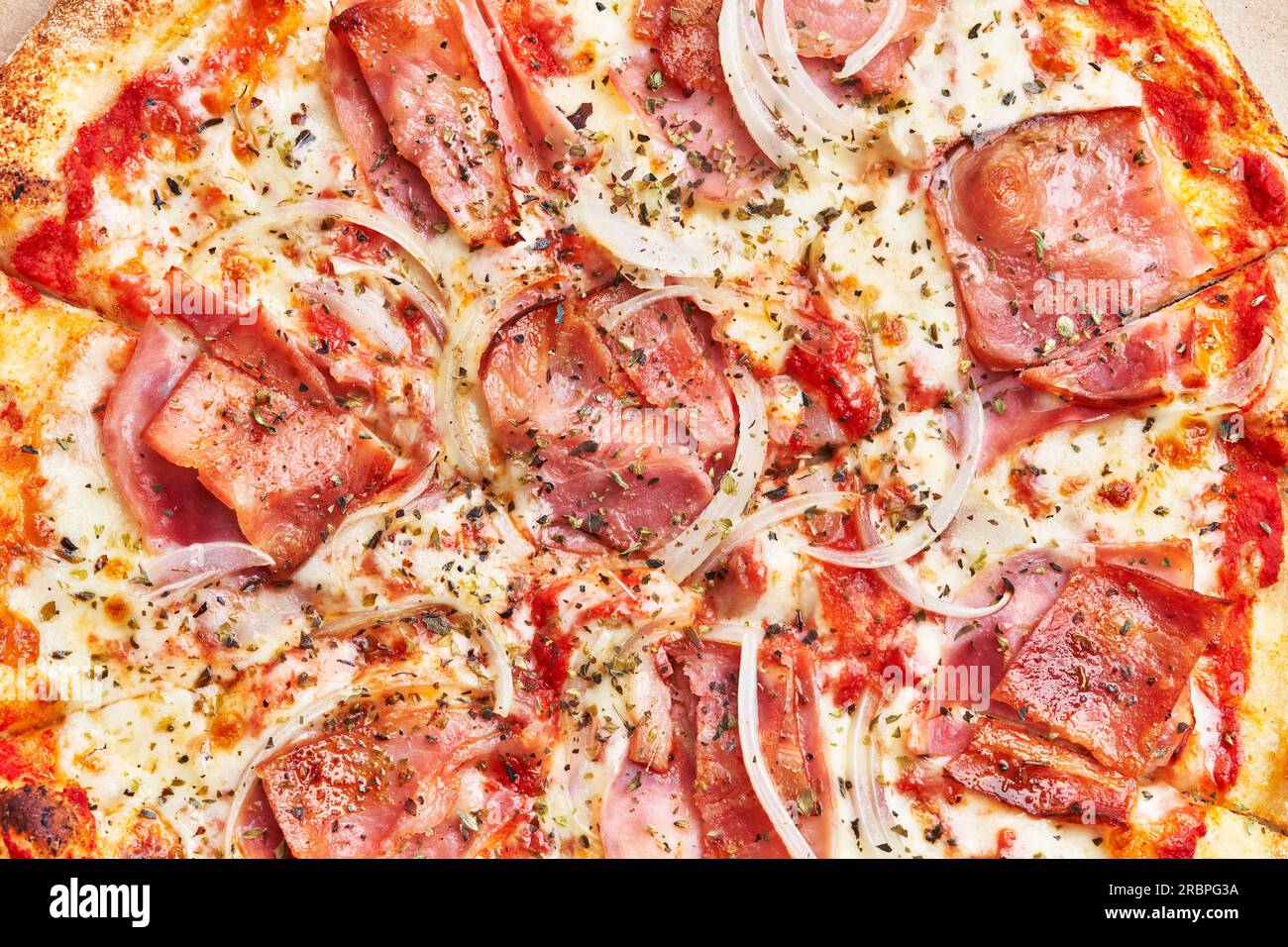 Delicious jam and onion italian pizza texture Stock Photo - Alamy