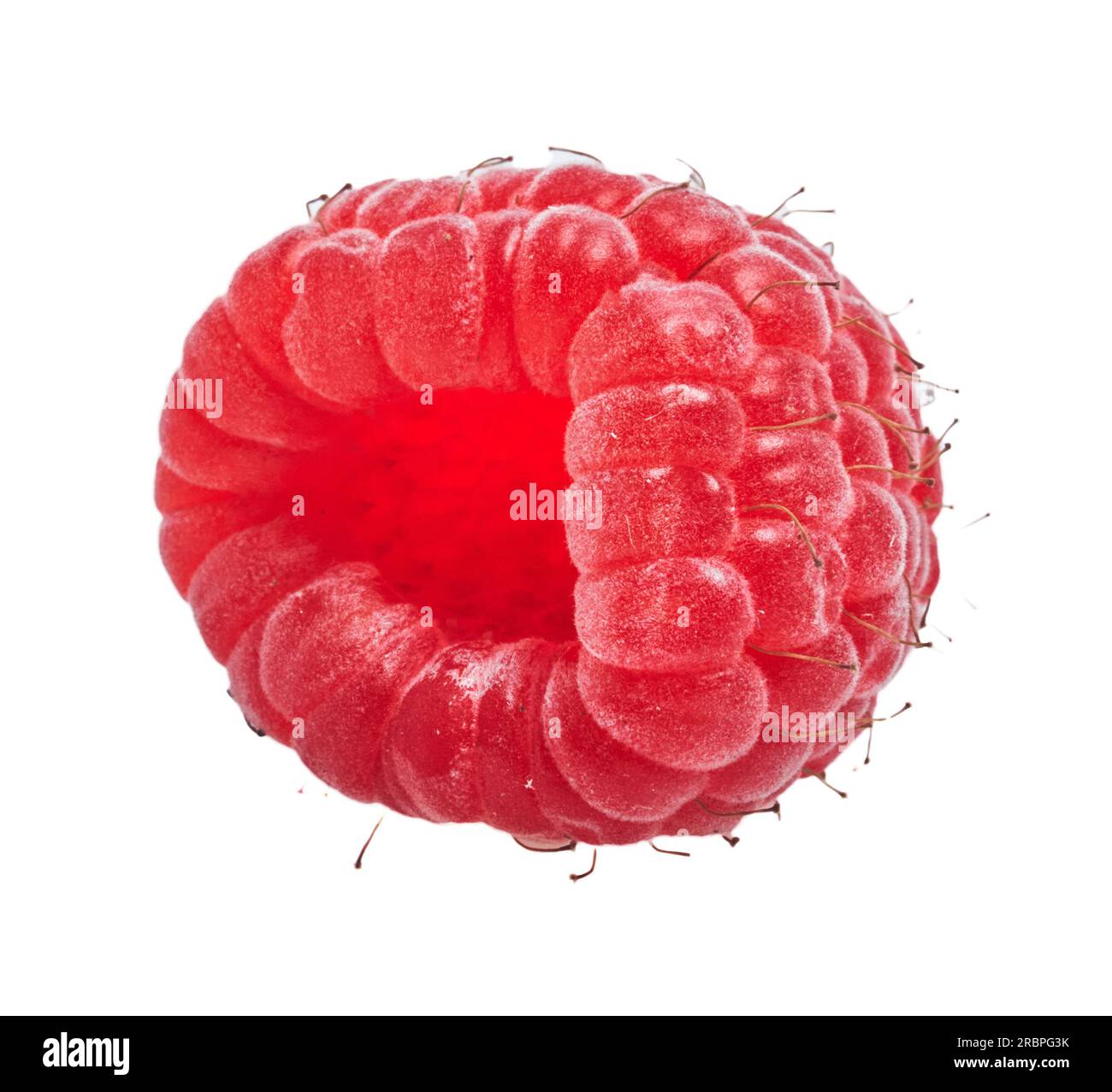 Delicious single raspberry over isolated white background Stock Photo ...