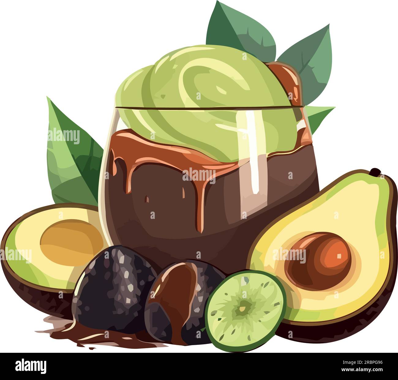 Fresh avocado pastry, a healthy gourmet snack Stock Vector Image & Art ...