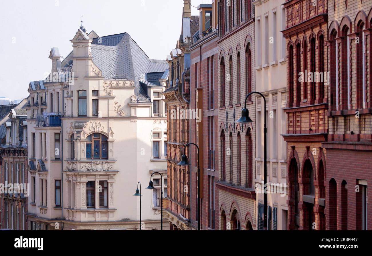 Altstadt-Fasse in the Bergkirchenviertel, Wiesbaden, Hesse, Germany ...