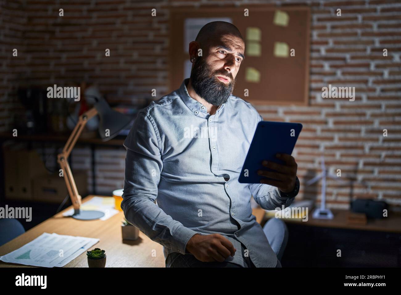 Sleepy man waking up desk hi-res stock photography and images - Alamy