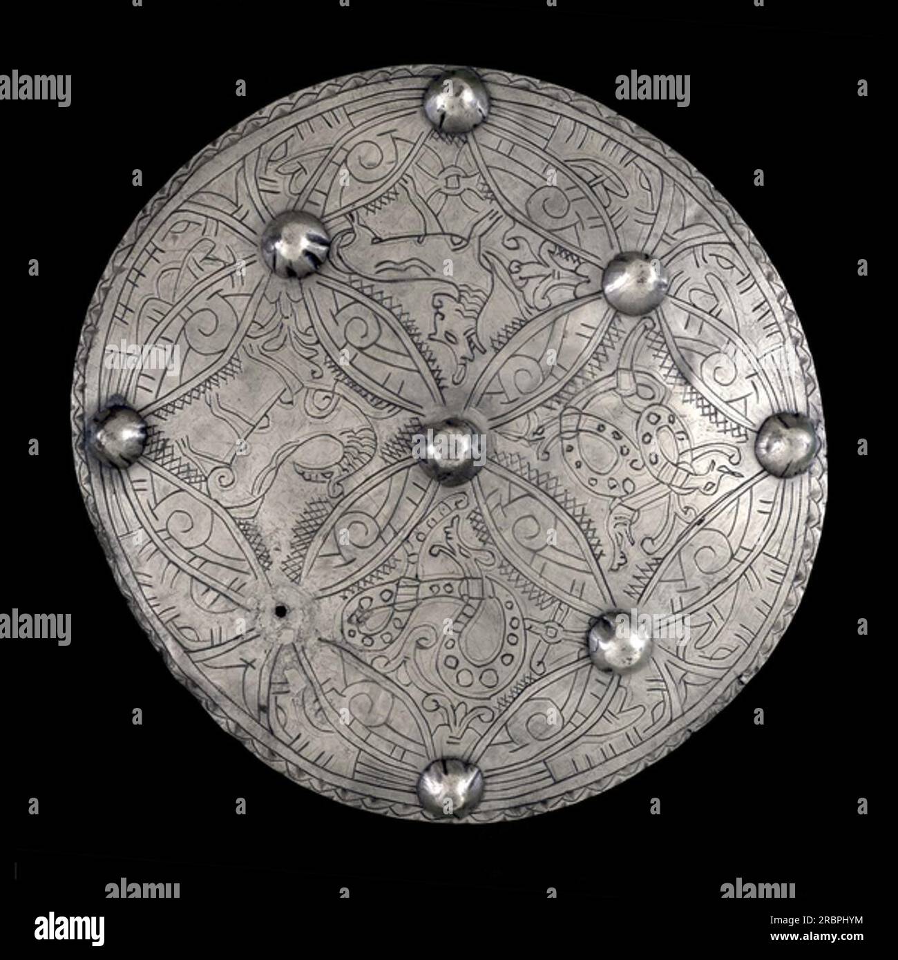 Silver Disc Brooch of Ædwen 1000 by Viking art Stock Photo - Alamy