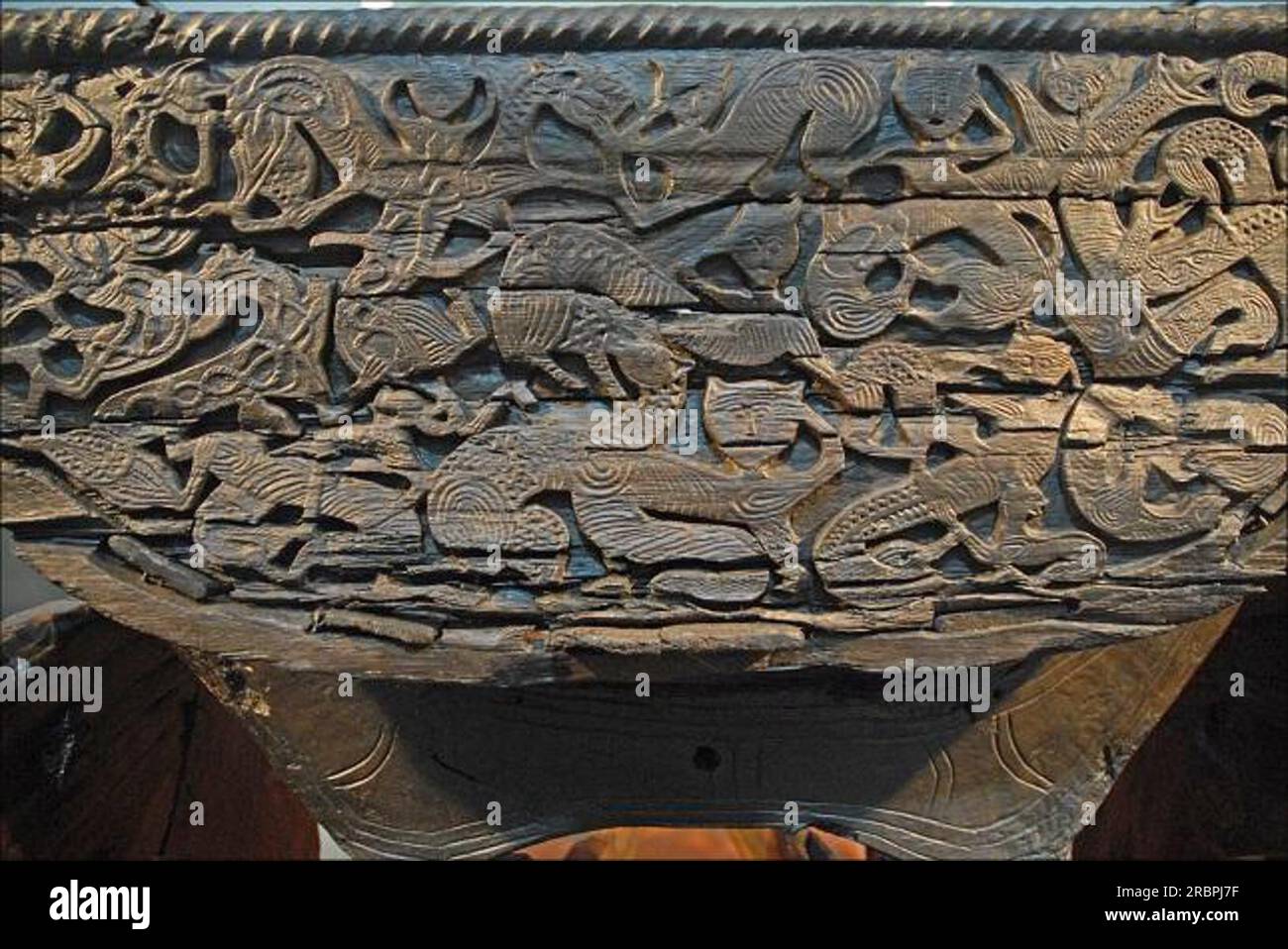 Cat Carvings on the Oseberg Cart 800 by Viking art Stock Photo - Alamy