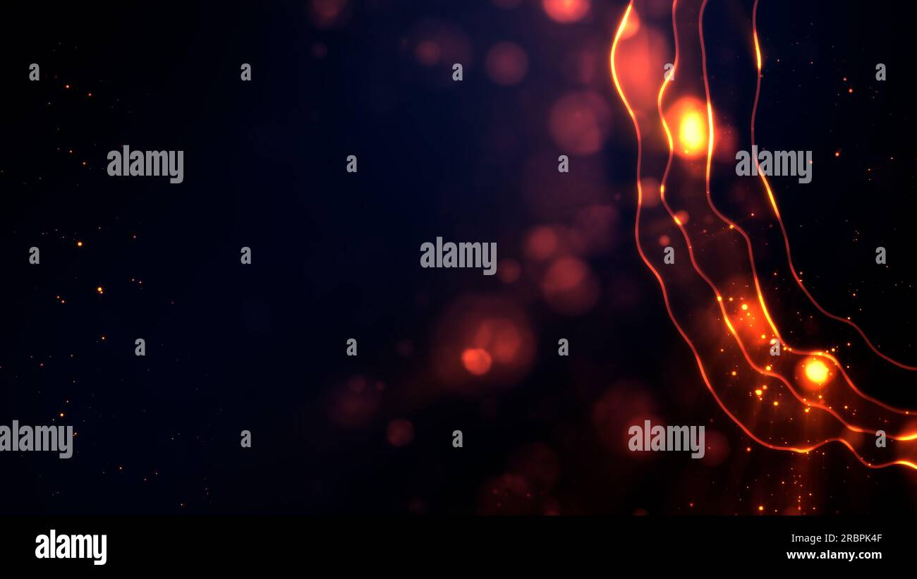 warm red - orange twinkling volumetric forms - abstract 3D illustration ...