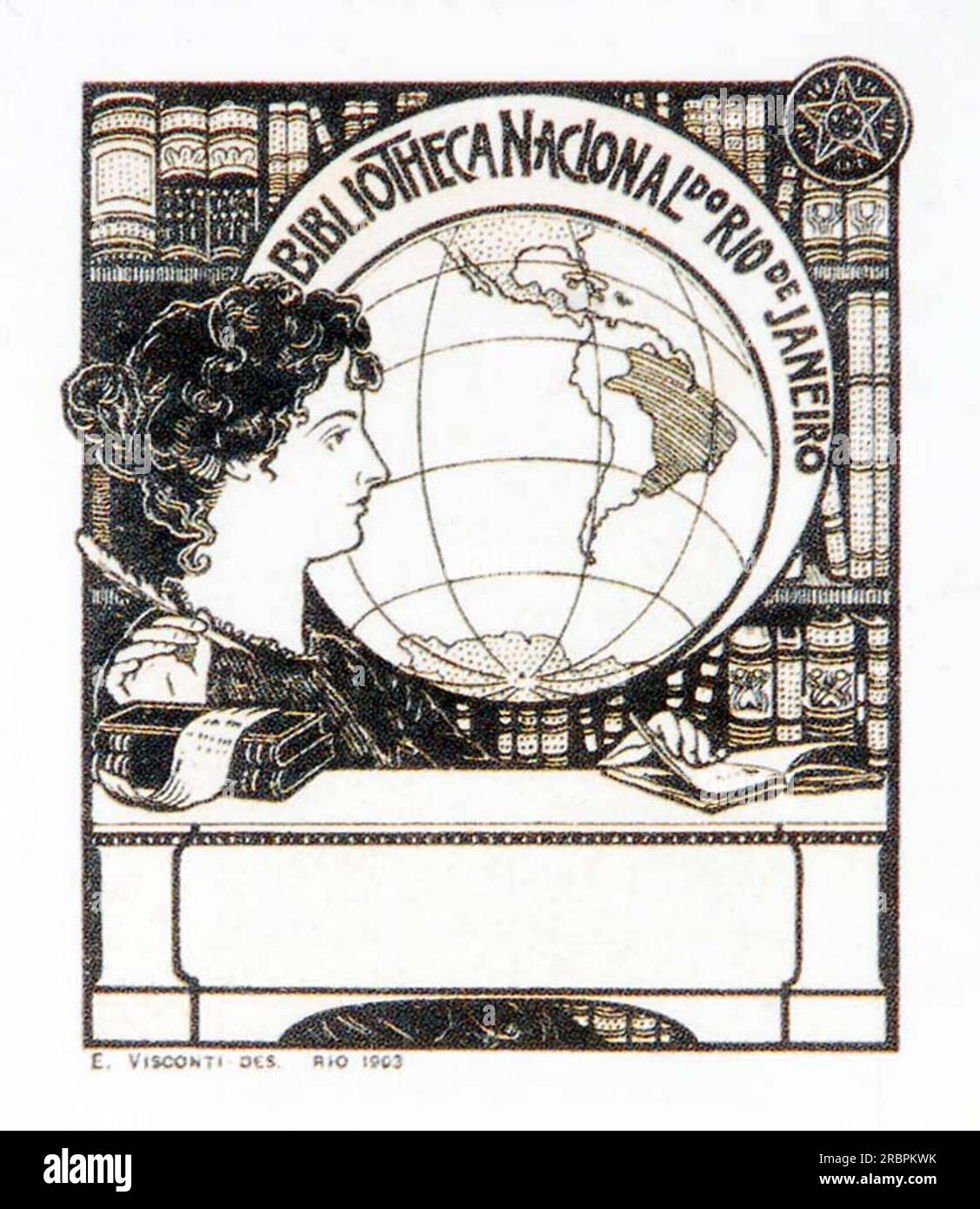 Ex Libris National Library 1903 by Eliseu Visconti Stock Photo - Alamy